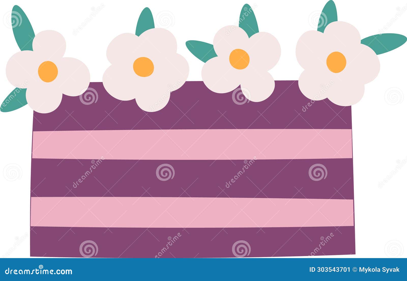 Cake with Flowers stock vector. Illustration of cream - 303543701