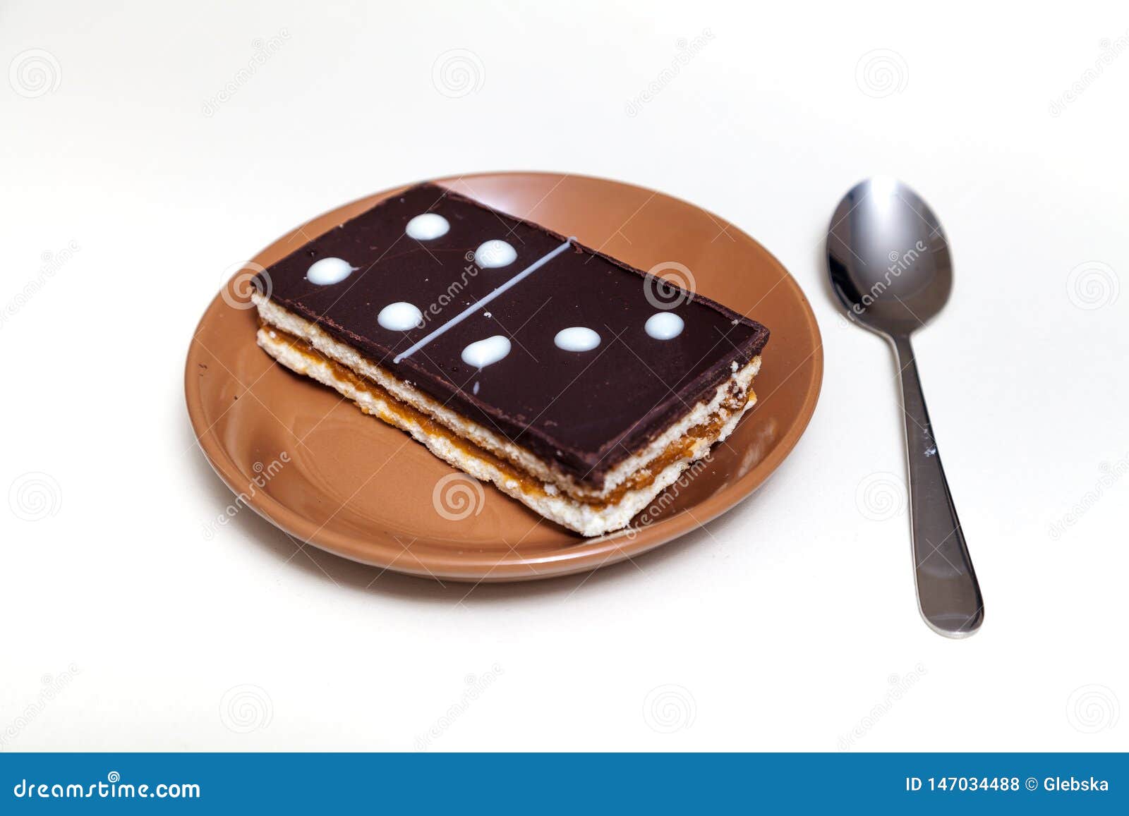 Cake in Form of Rectangular Domino Tile Stock Photo - Image of four ...