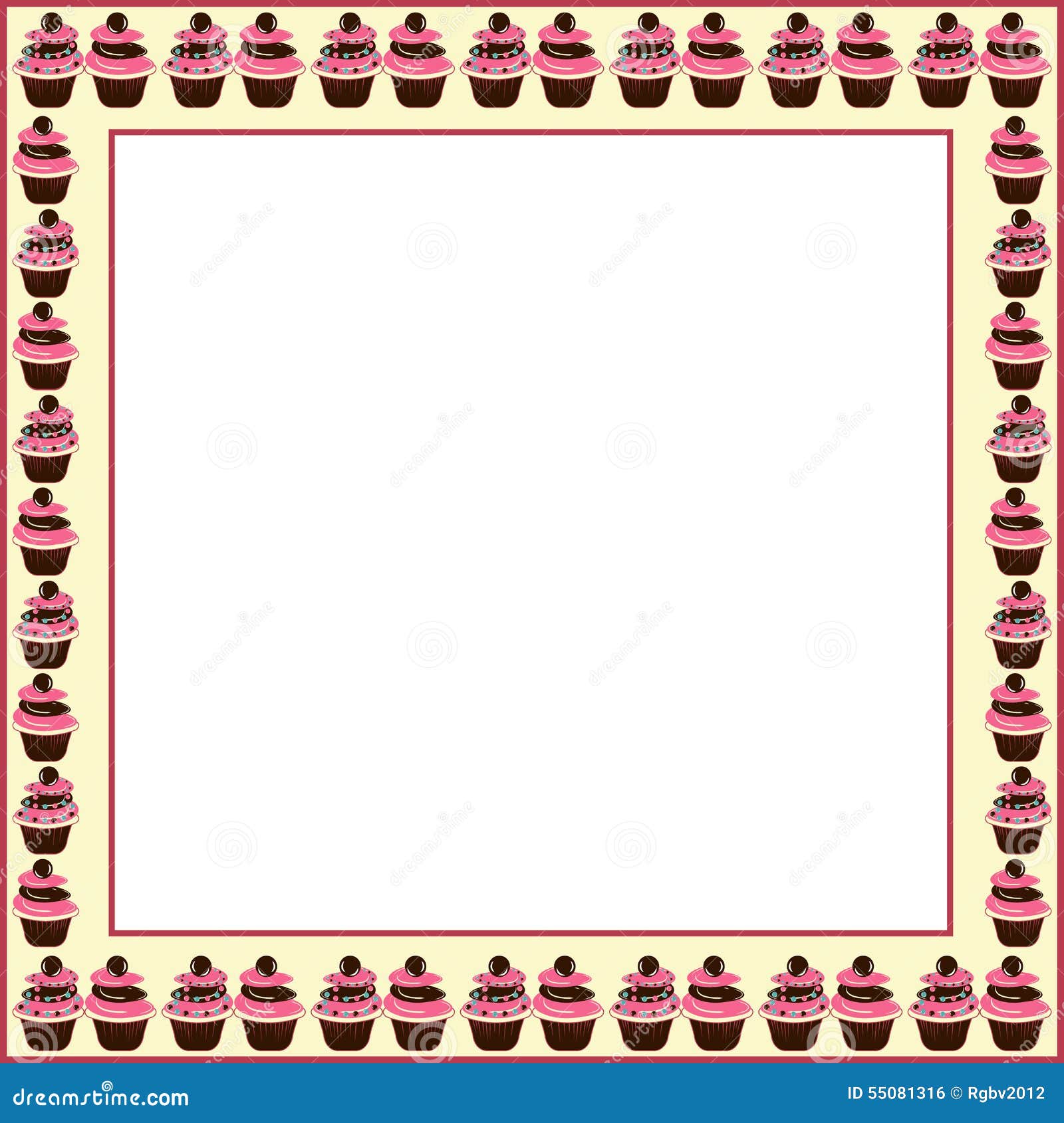Cake frame stock vector. Illustration of white, desserts - 55081316