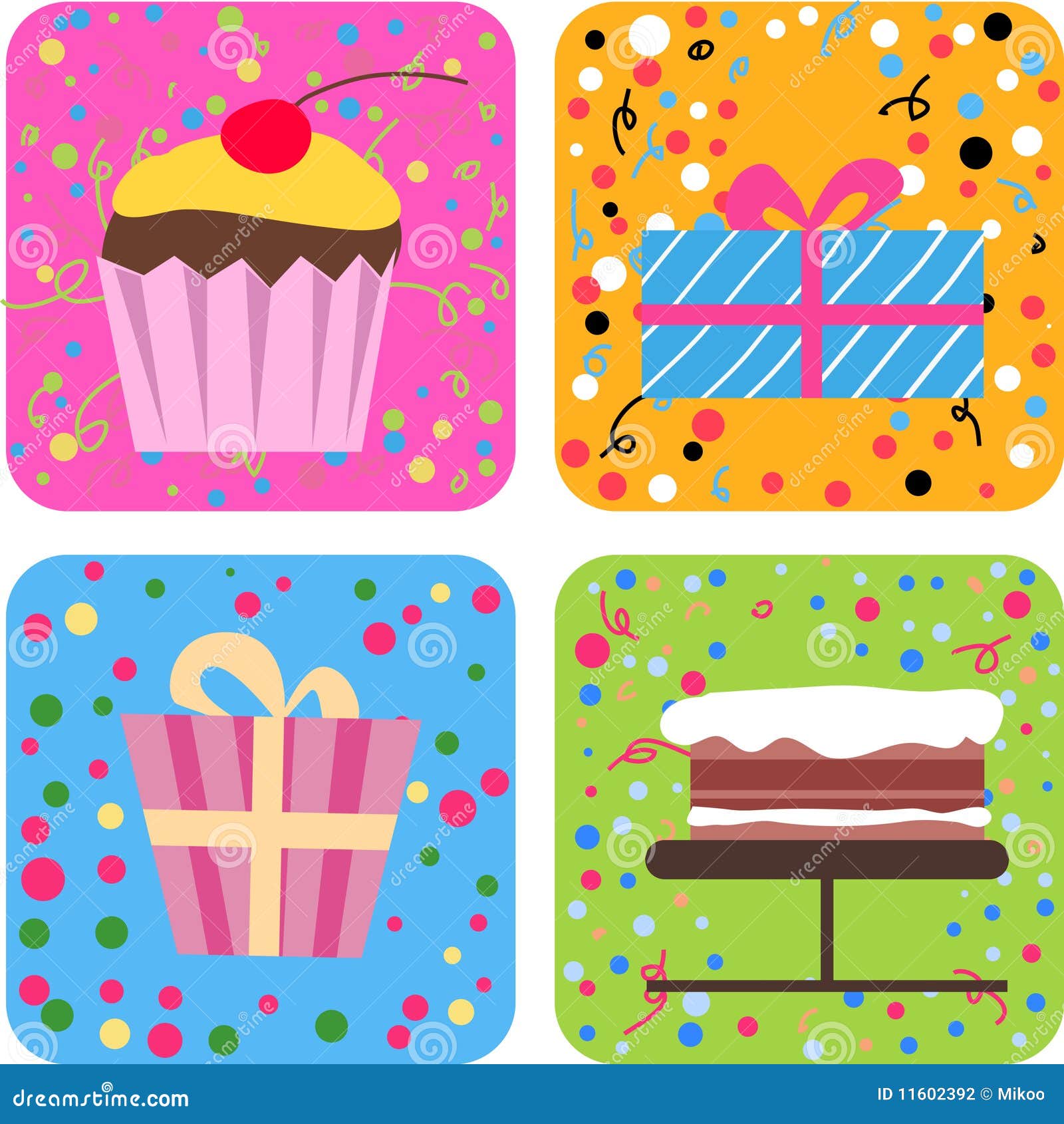 Cake and gift box stock vector. Illustration of food - 11602392
