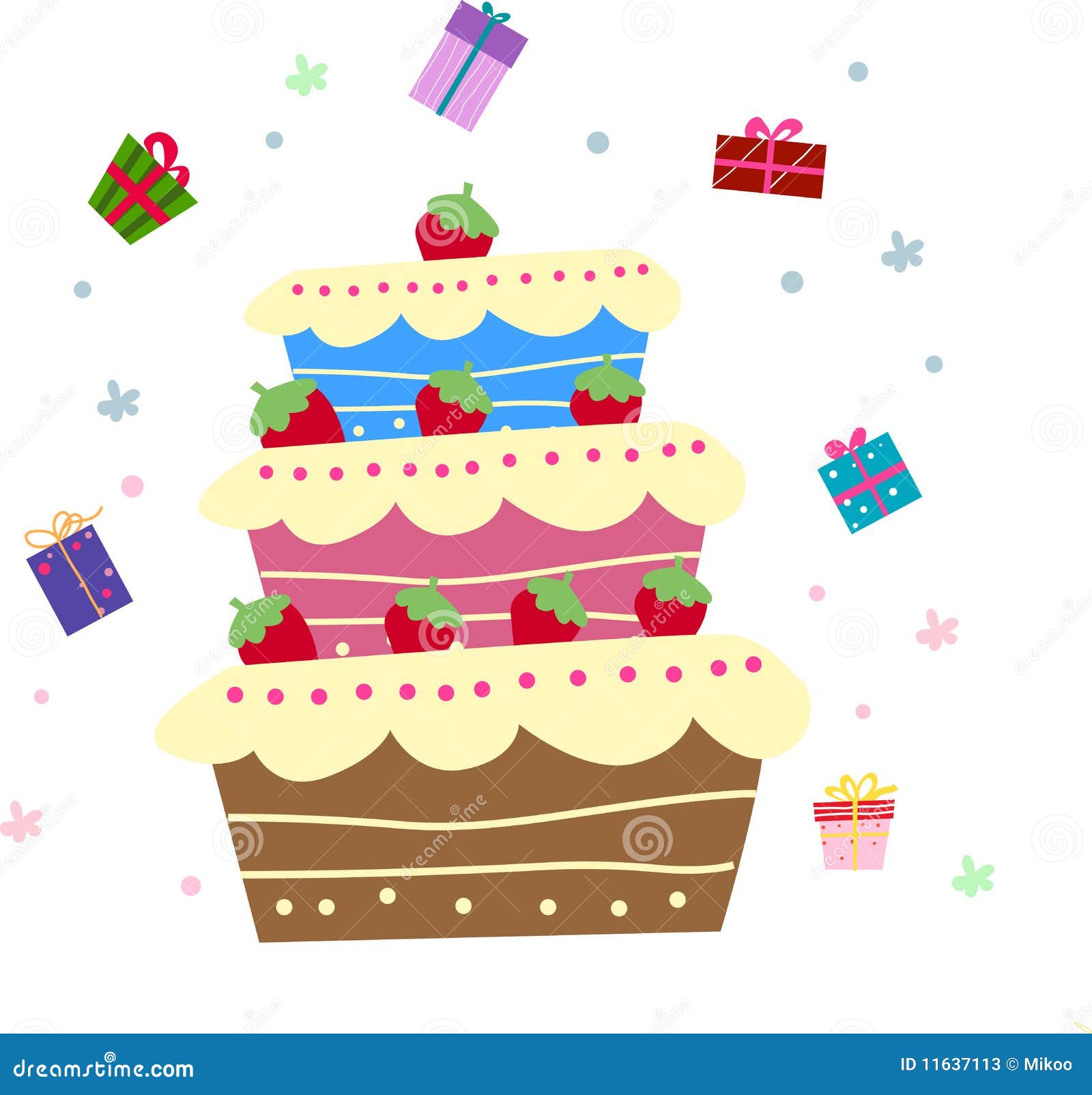 Cake and gift box stock vector. Illustration of streamers - 11637113