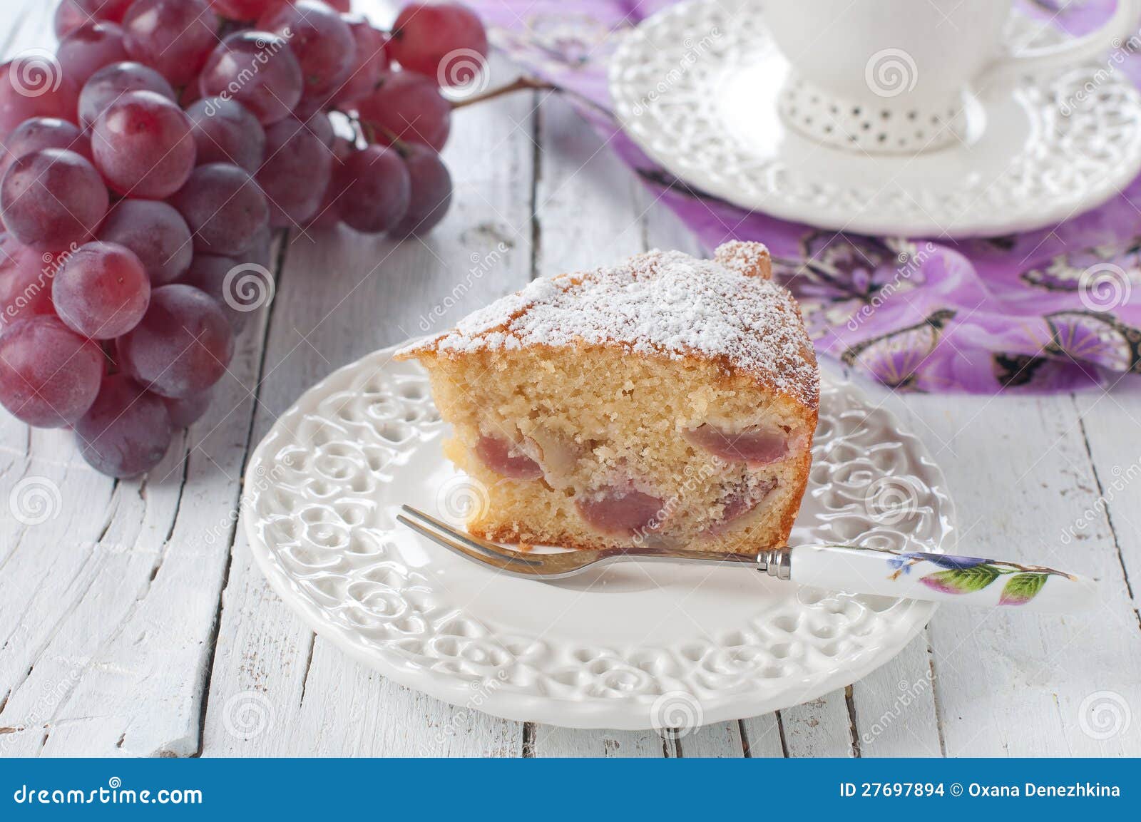 Cake with grapes stock photo. Image of wood, horizontal - 27697894