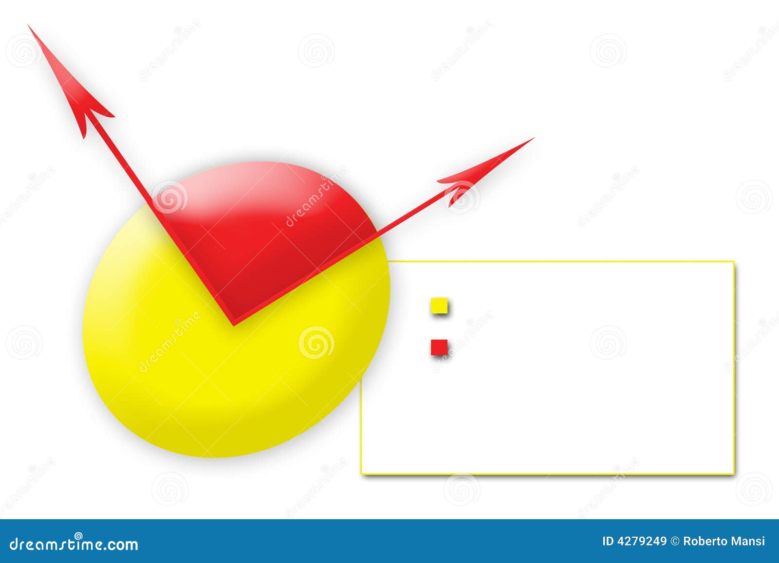 Cake Graph! Red And Yellow On A White Background Picture. Image: 4279249