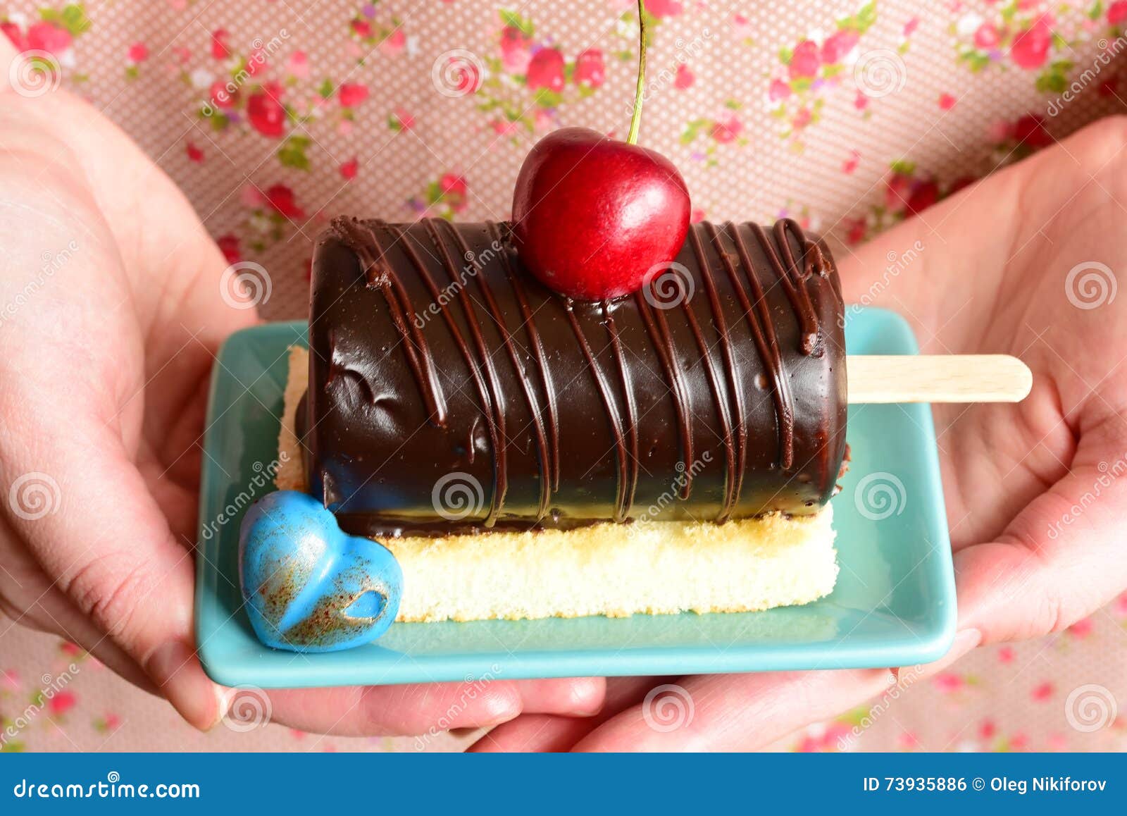 Cake in hand stock photo. Image of homemade, cake, bake - 73935886