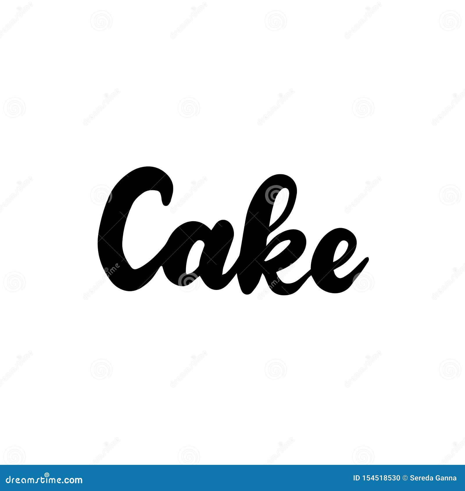 Cake Handwritten Lettering stock vector. Illustration of label - 154518530