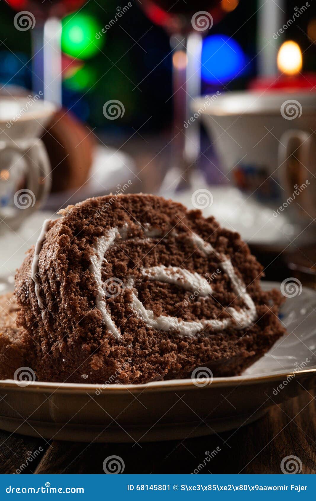 Cake on the high tea set stock image. Image of elegant - 68145801