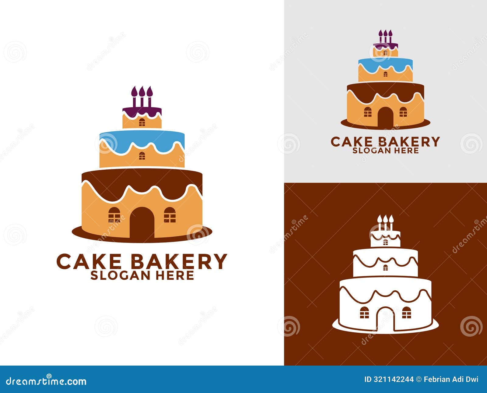 Cake Logo Icon Template, Cake Bakery Logo Vector Illustration Stock ...
