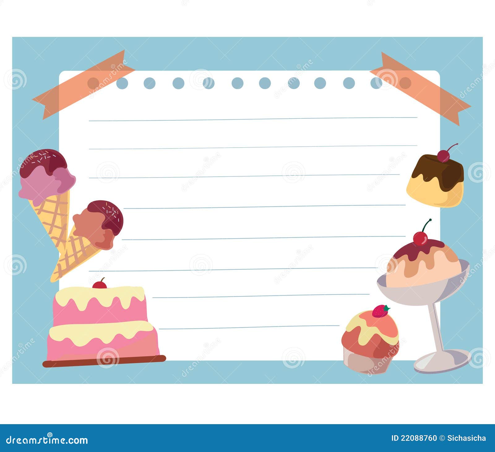 Cake and Ice Cream Frame Background Stock Illustration - Illustration ...