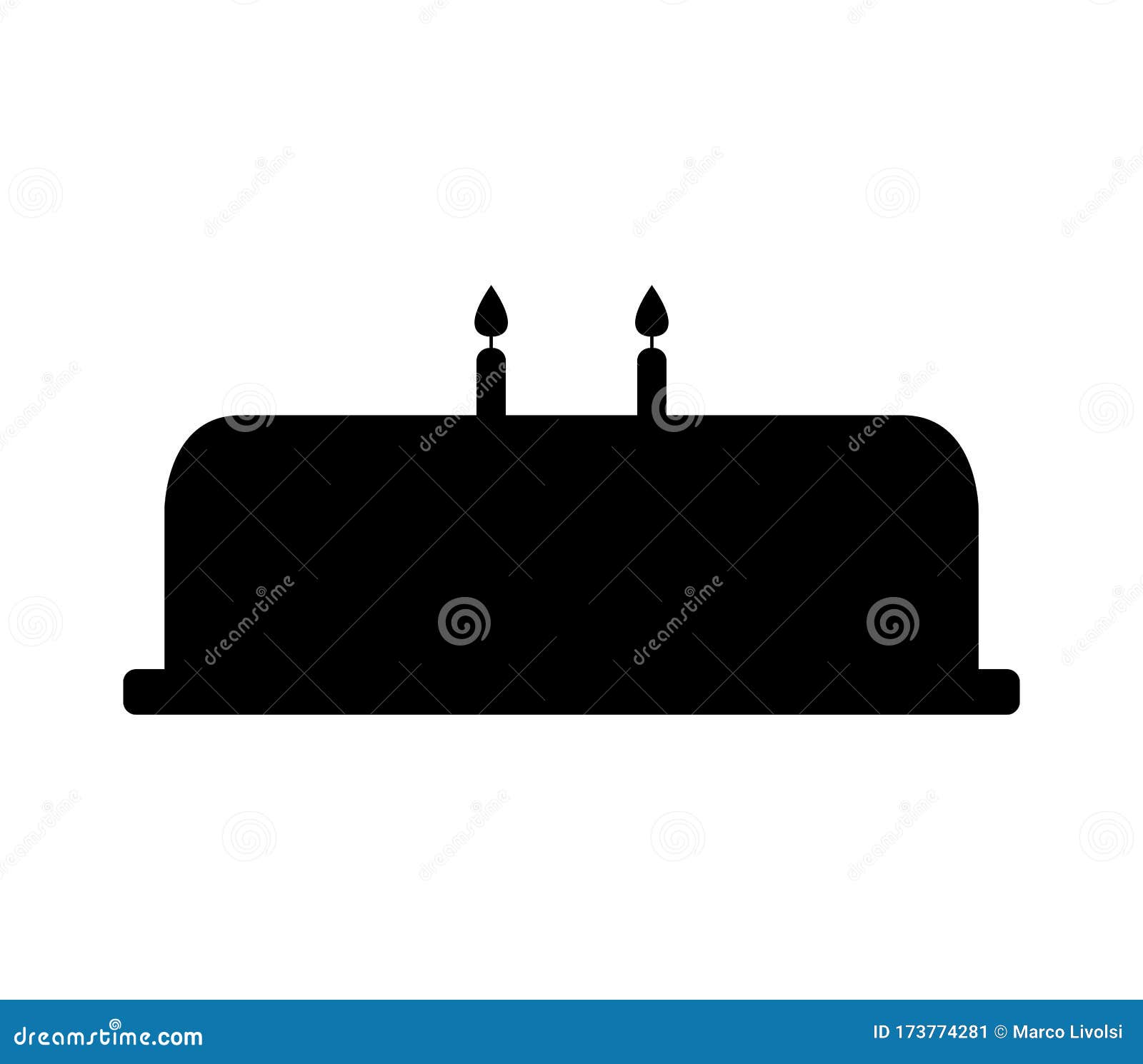 Cake Icon Illustrated in Vector on White Background Stock Illustration ...