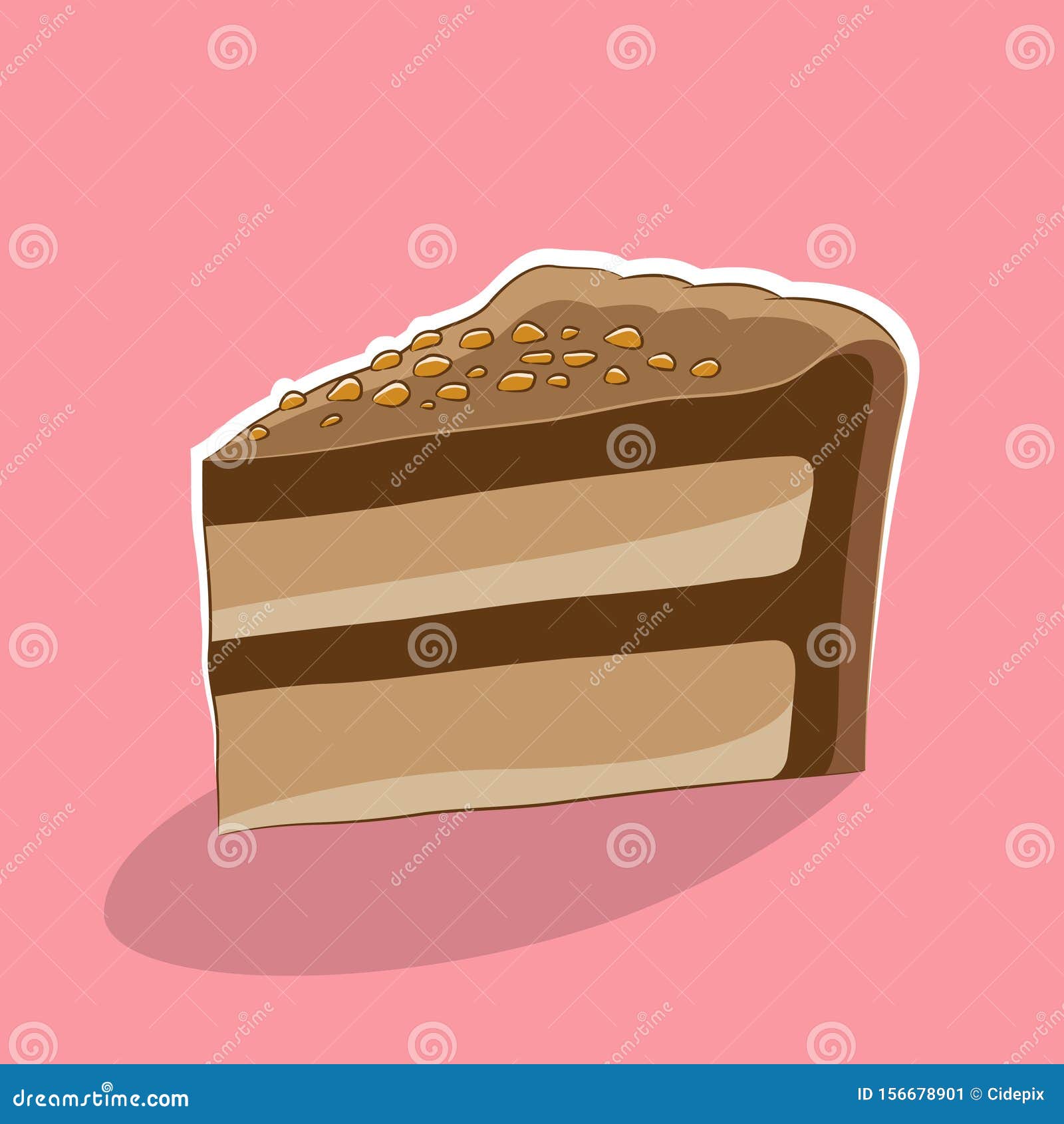 Cake Icon on a Pink Background Vector Illustration Stock Vector ...