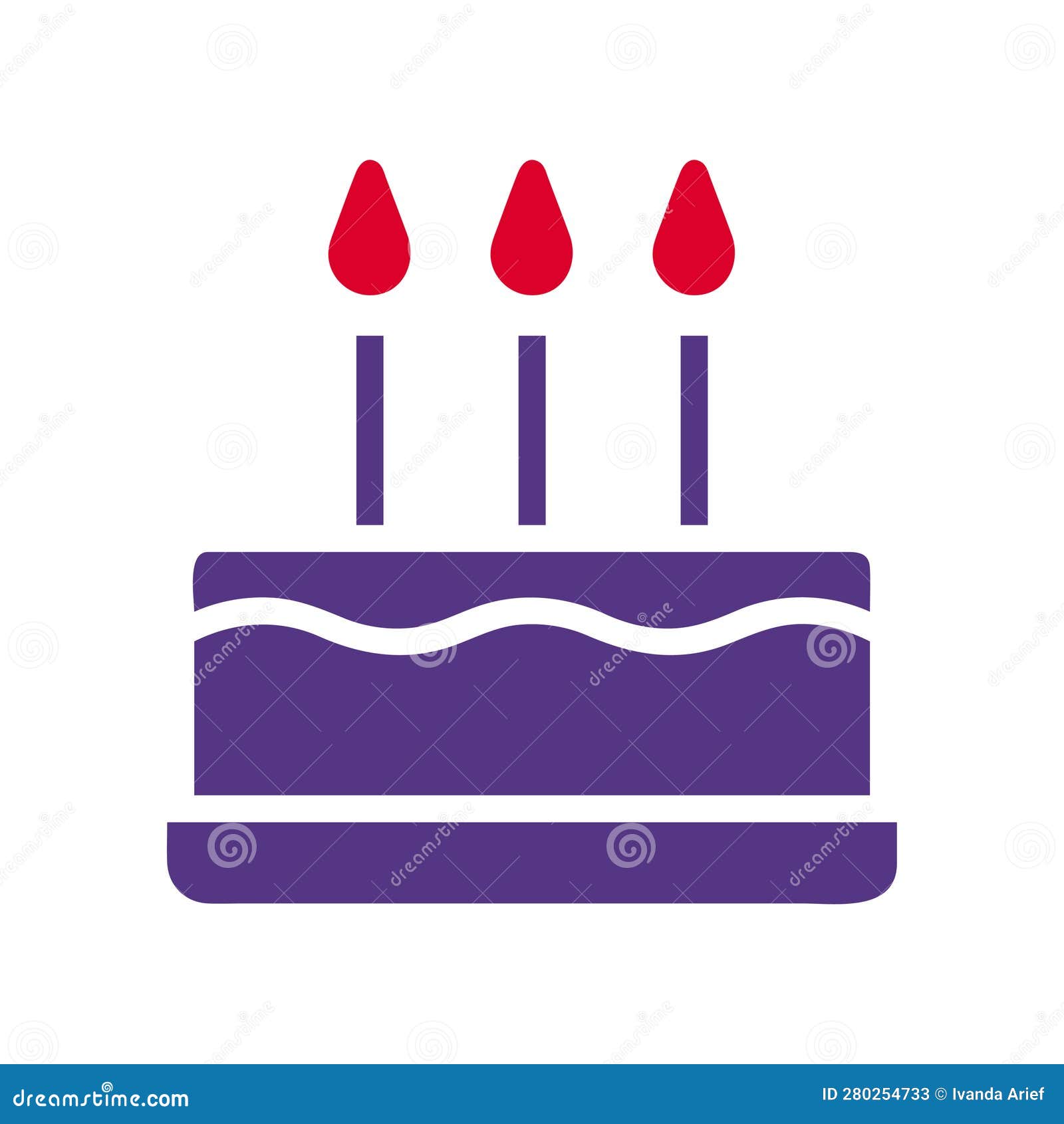 Cake Icon Solid Red Purple Colour Mother Day Symbol Illustration Stock ...