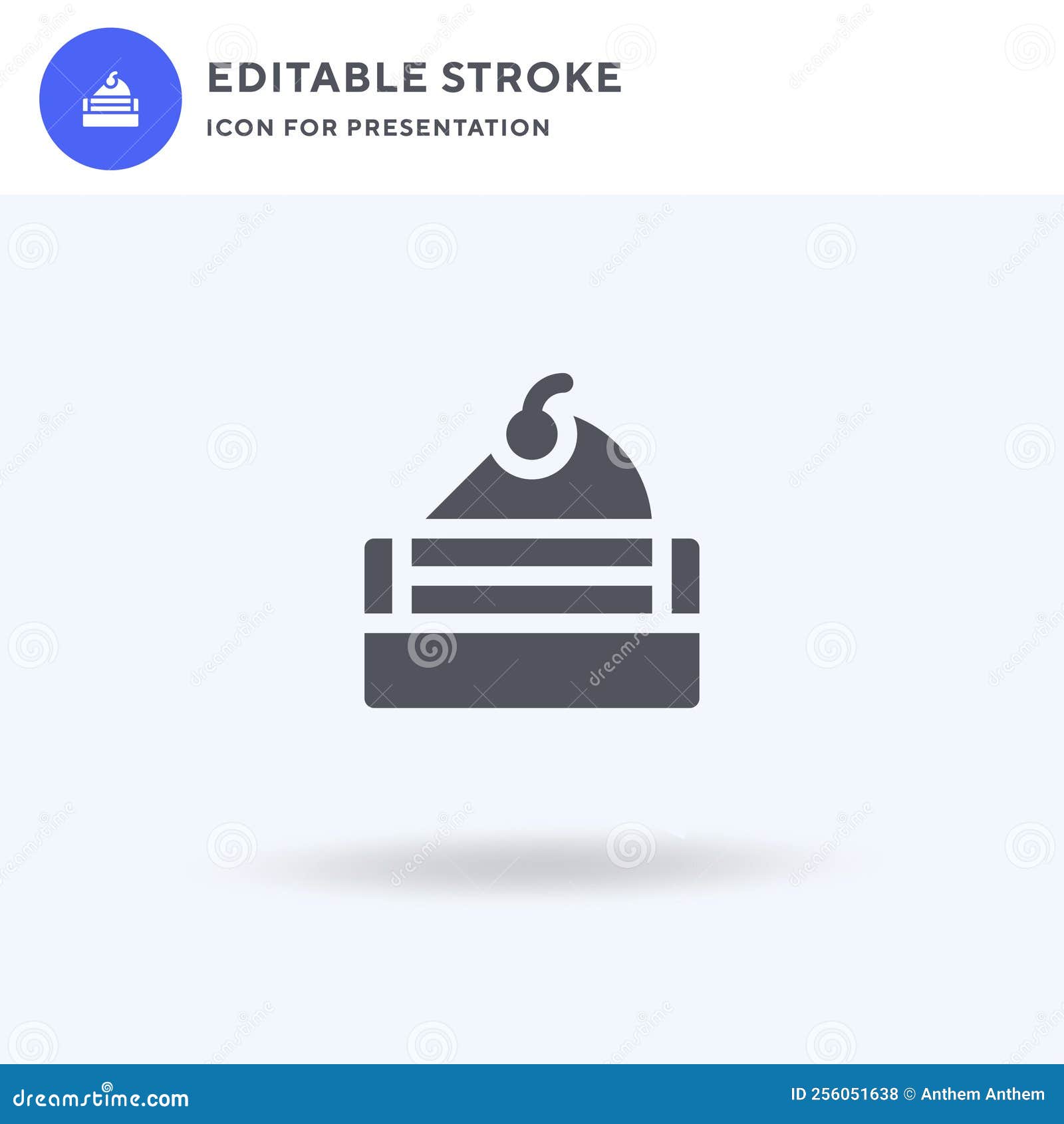 Cake Icon Vector, Filled Flat Sign, Solid Pictogram Isolated on White ...