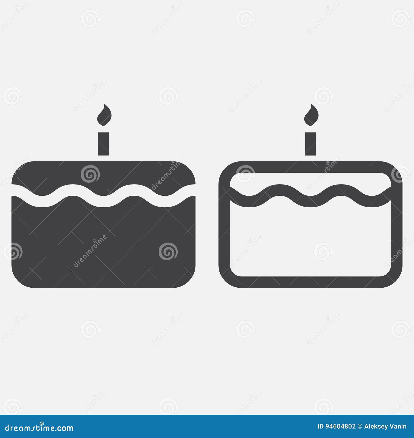 Cake Icon Vector Isolated on White. Stock Vector - Illustration of ...