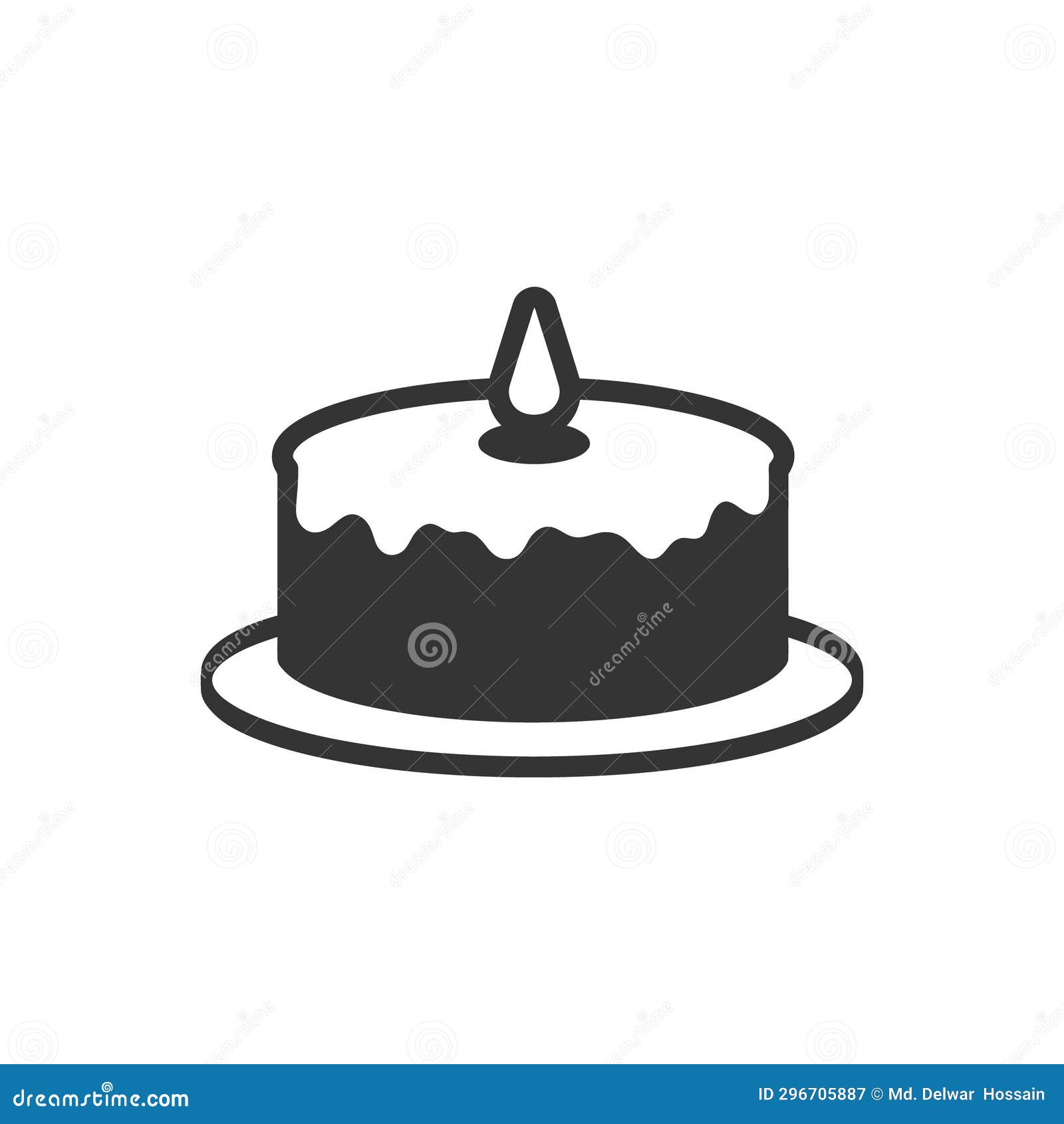 Cake Icon stock vector. Illustration of cake, symbol - 296705887