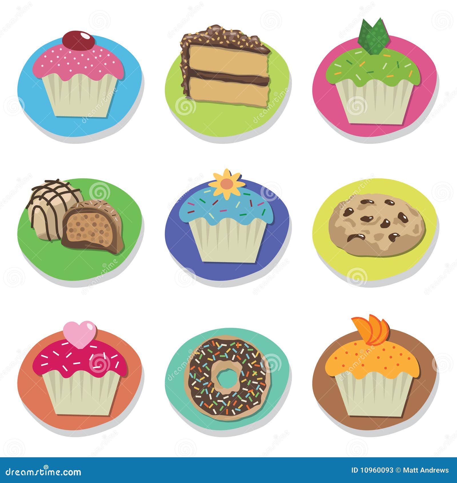 Cake icons stock vector. Illustration of sprinkles, orange - 10960093