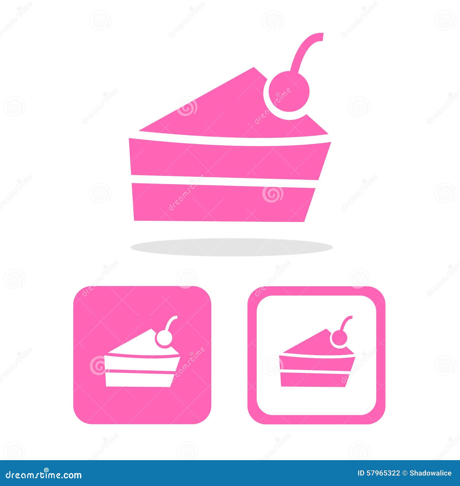 Cake Icons Set Great for Any Use. Vector EPS10 Stock Illustration ...