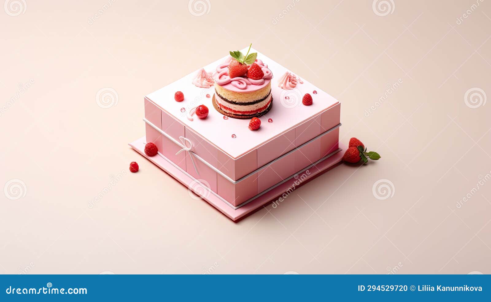 A Cake in Innovative Packaging, Showcased Inside a Robust Pink Box ...