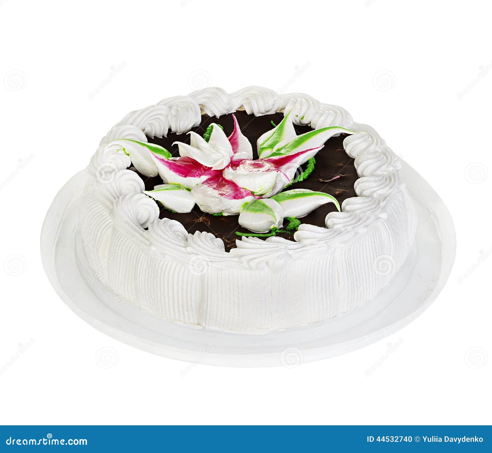 Cake isolated on white stock photo. Image of decorative - 44532740
