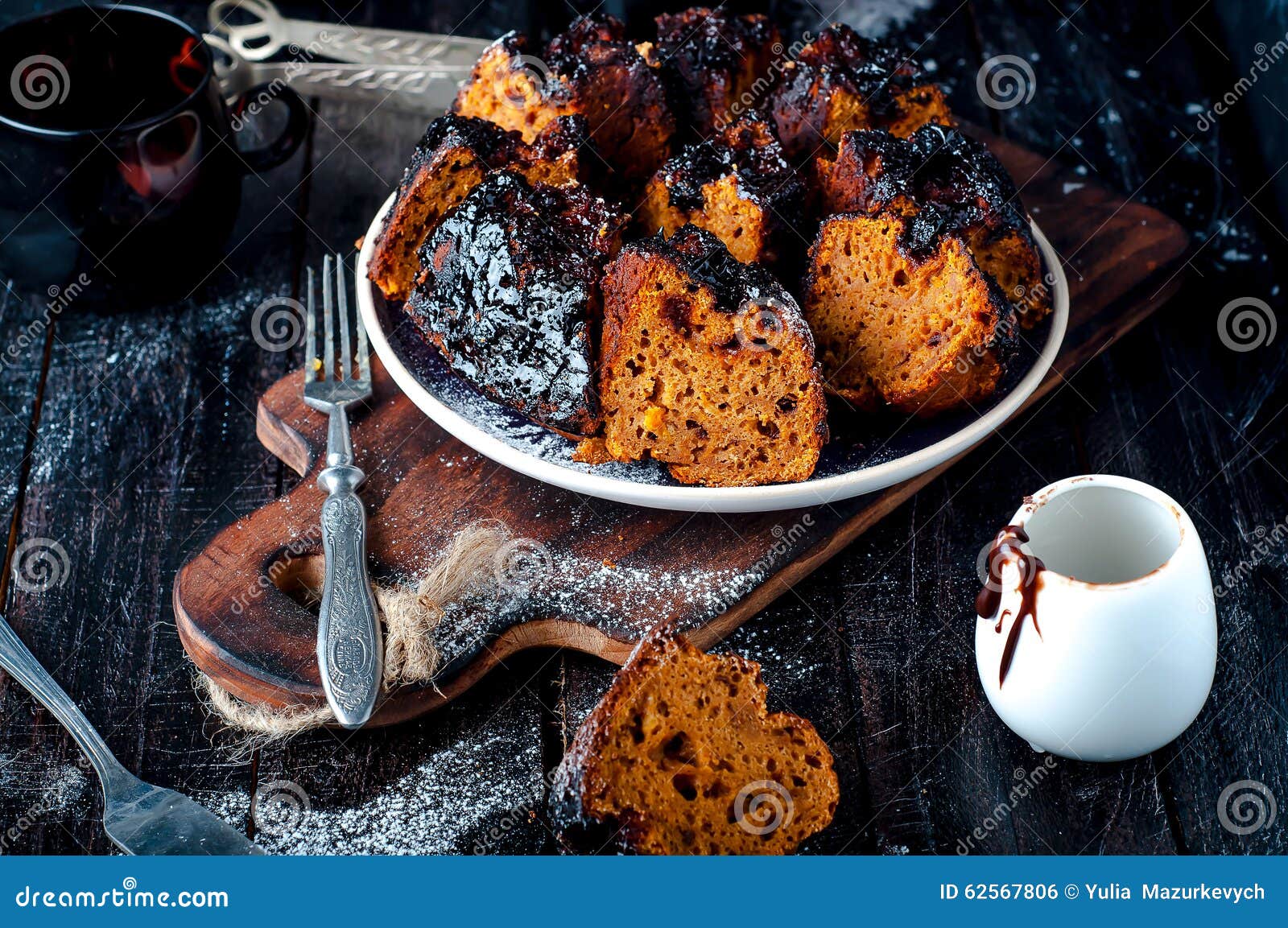 Cake with Jam and Chocolate Stock Photo - Image of dark, dessert: 62567806