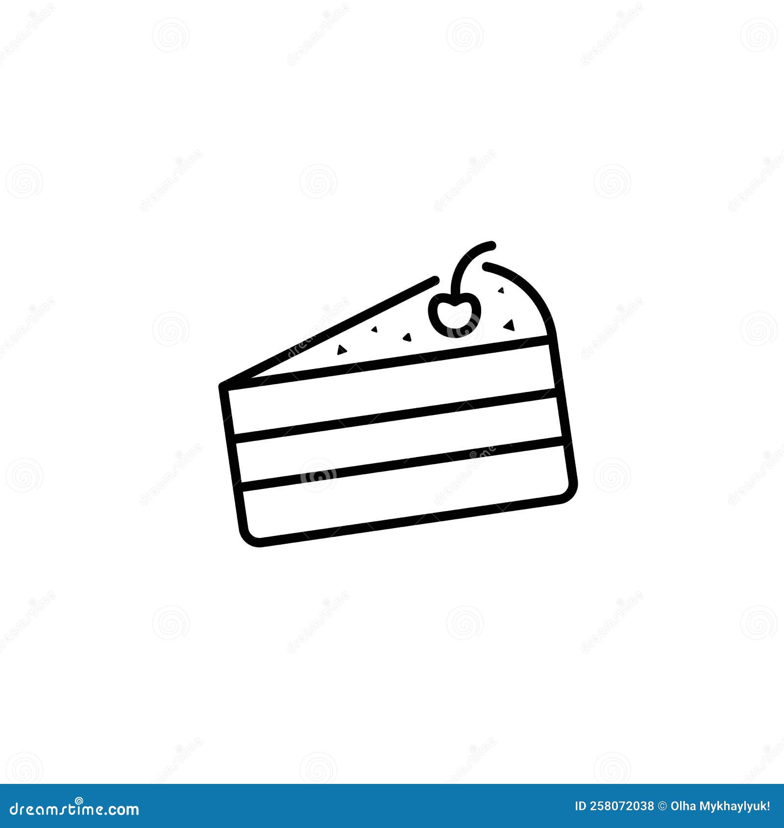 Cake Line Icon, Food Drink Elements, Sweets Sign, a Linear Pattern on a ...