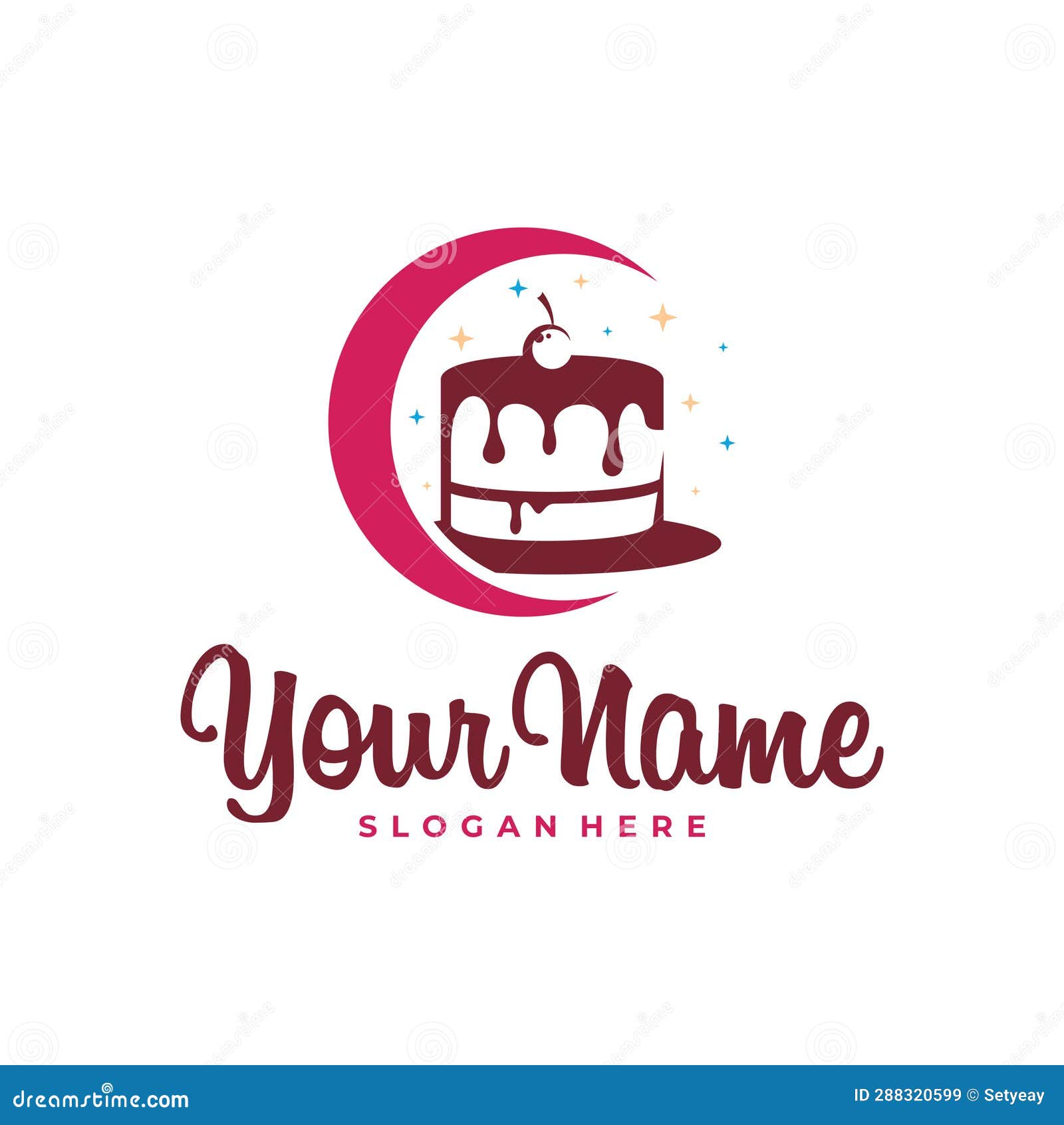 Cake Logo Design Vector. Icon Symbol Stock Vector - Illustration of ...