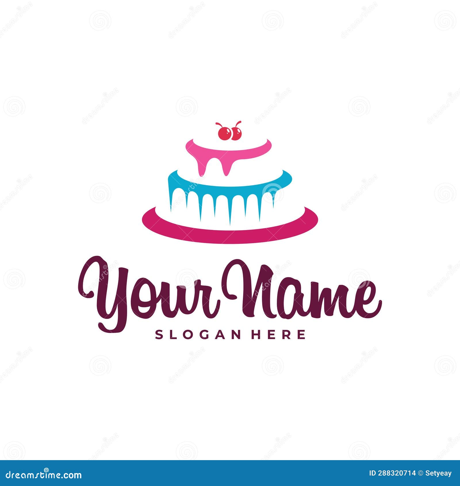 Cake Logo Design Vector. Icon Symbol Stock Vector - Illustration of ...
