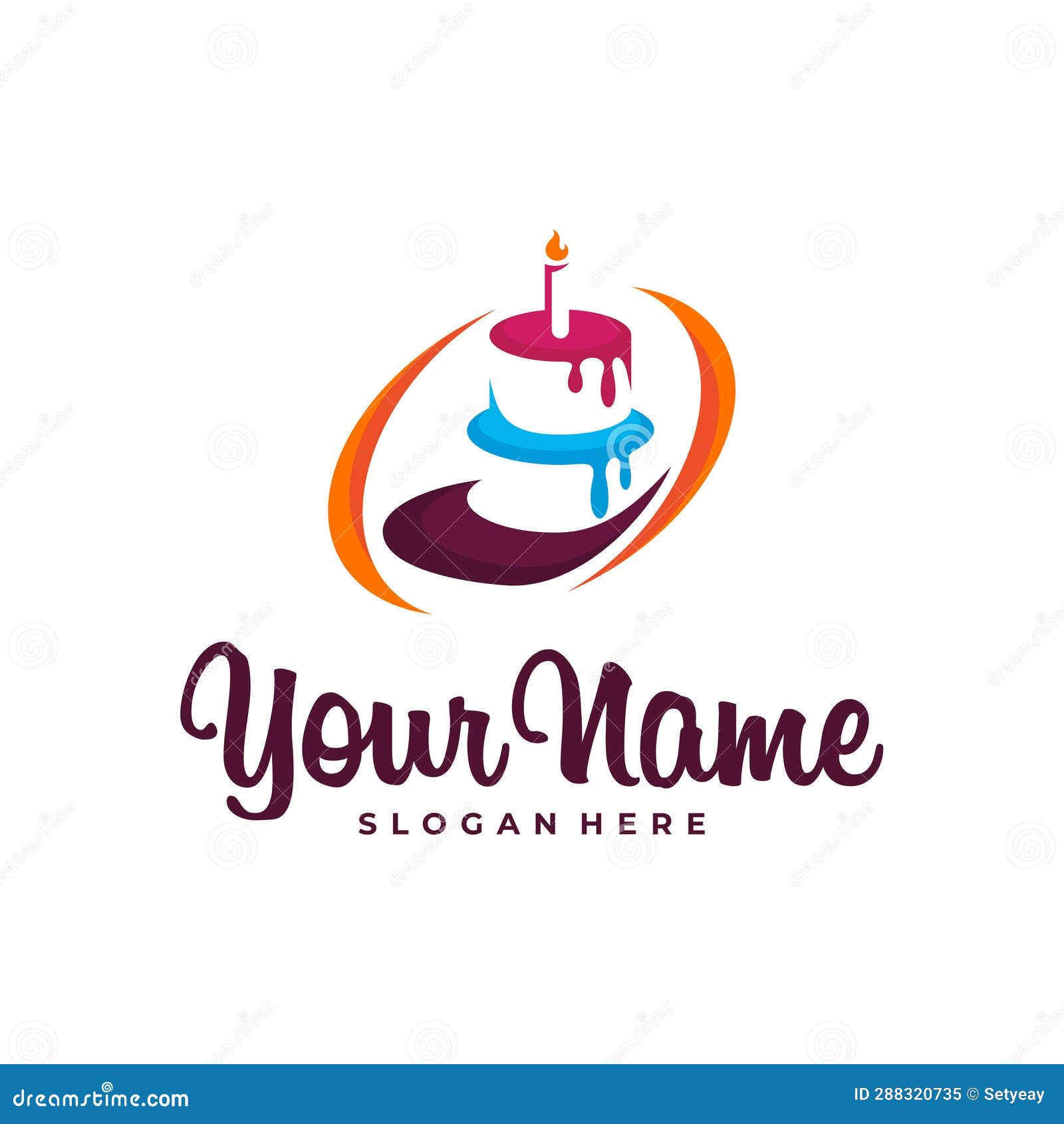 Cake Logo Design Vector. Icon Symbol Stock Vector - Illustration of ...