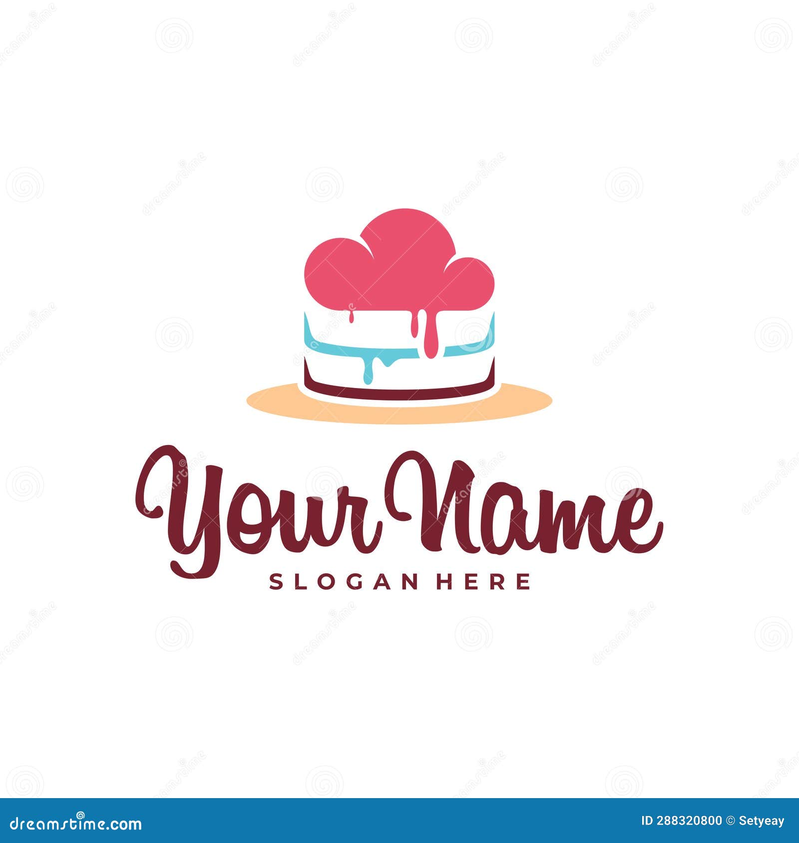 Cake Logo Design Vector. Icon Symbol Stock Vector - Illustration of ...