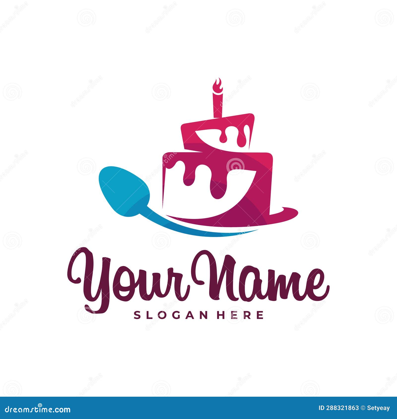 Cake Logo Design Vector. Icon Symbol Stock Vector - Illustration of ...