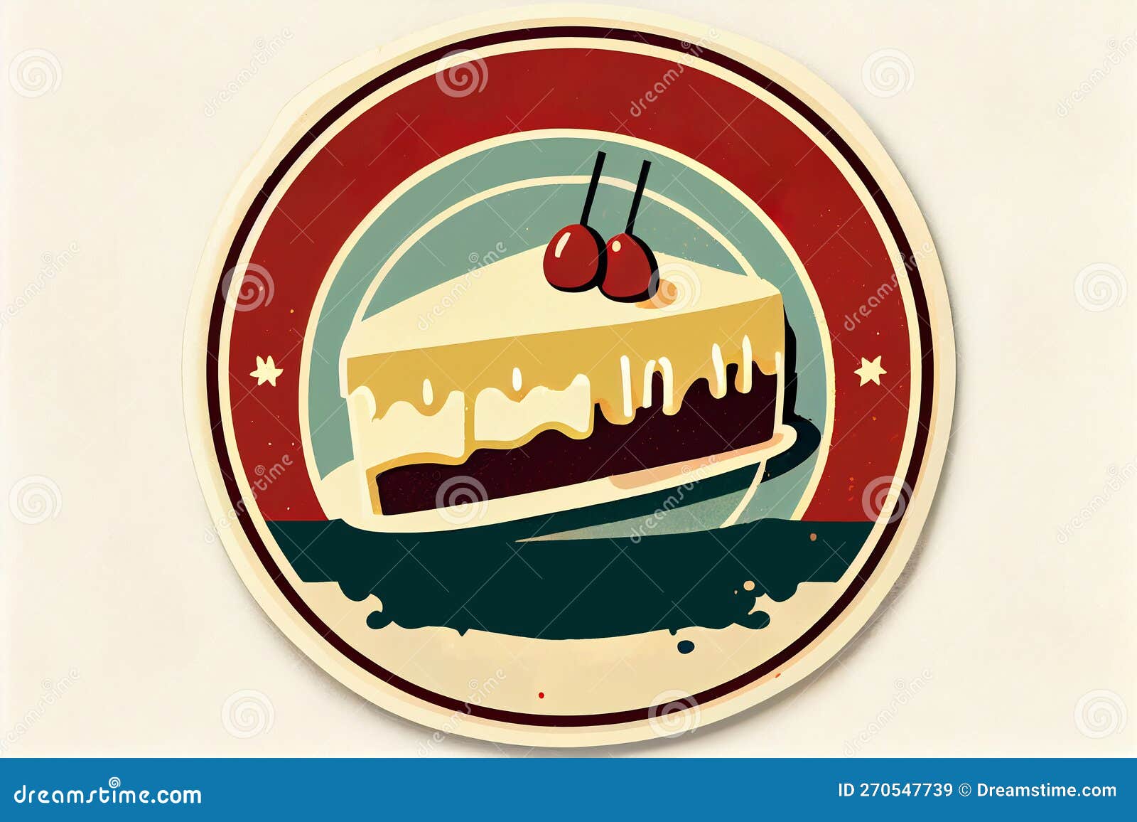 Cake Logo, Kitschy Vintage Retro Simple Style, with Copy Space Stock ...