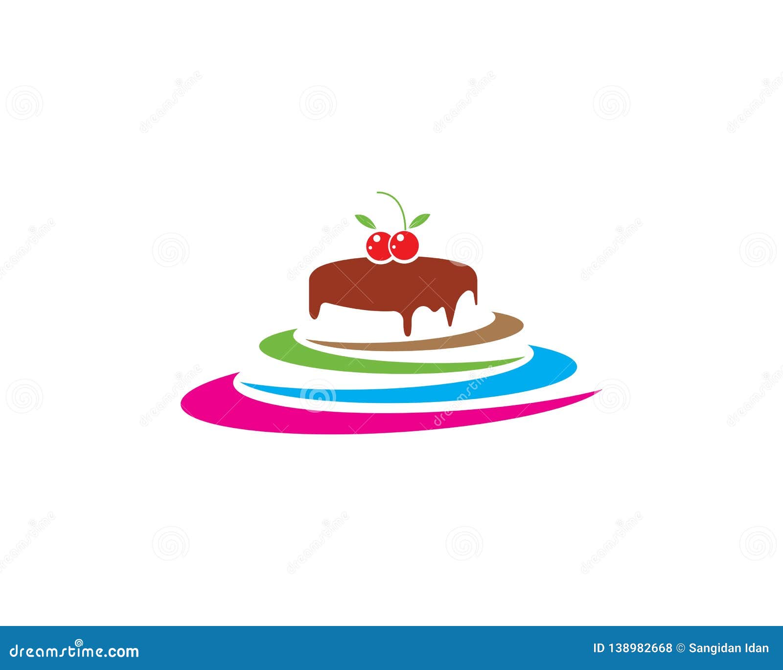 Cake Logo Vector Ilustration Stock Vector - Illustration of food ...