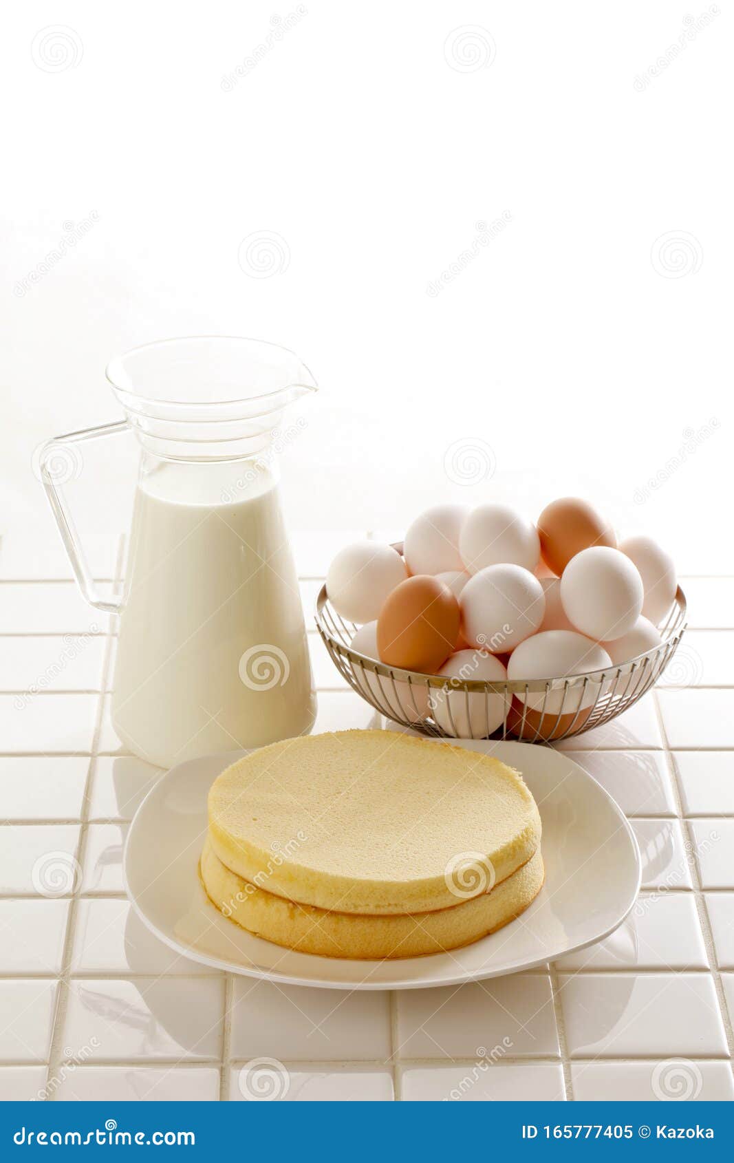 Cake Making, Kitchen Table with Ingredients Stock Image - Image of ...