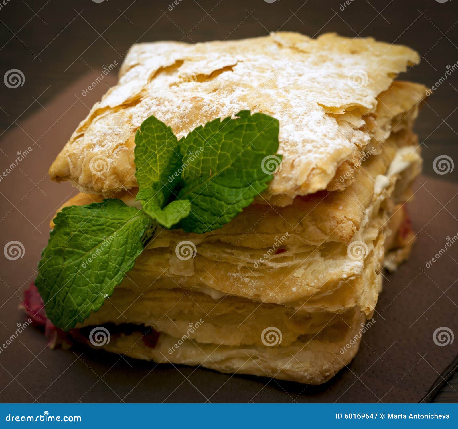 Cake Mascarpone with Cheese and Blackberries Stock Image - Image of ...