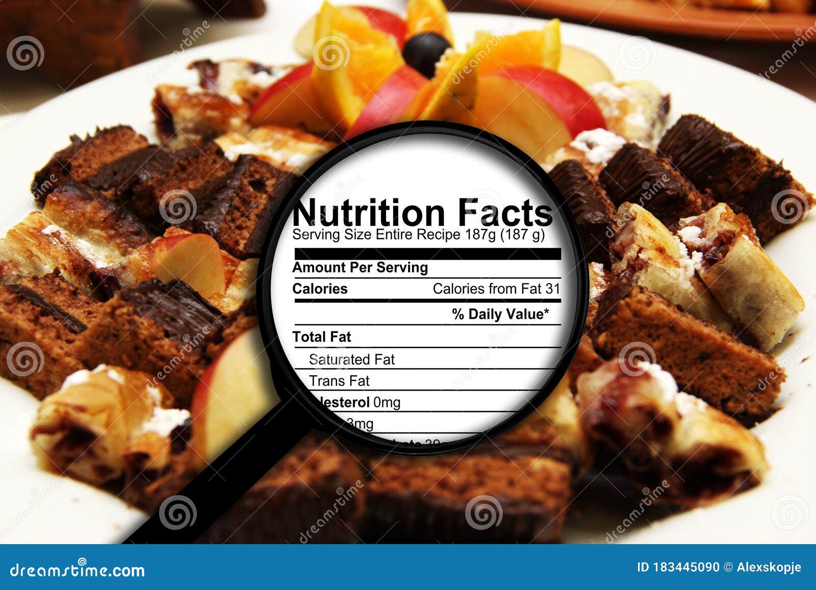 Cake nutrition facts stock photo. Image of ingredients - 183445090