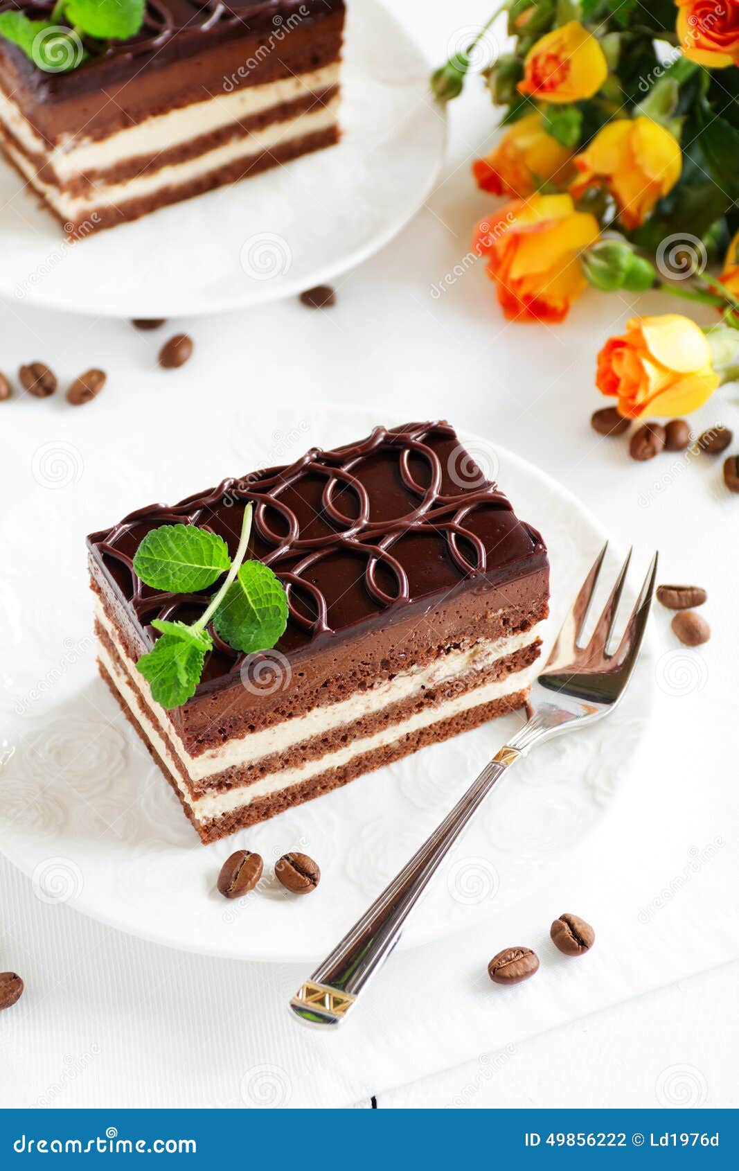 Cake Opera. stock photo. Image of home, dessert, portion - 49856222