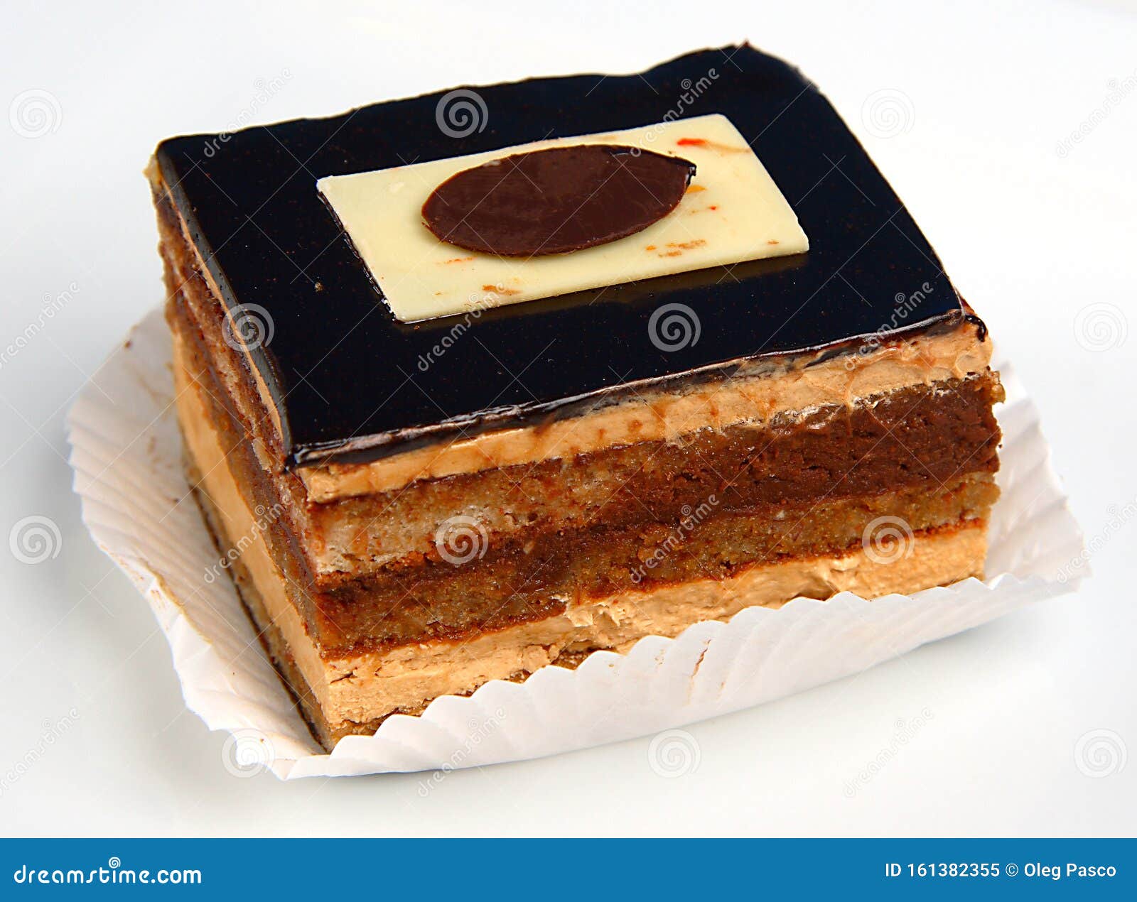 Cake Opera with Cream and Chocolate. Stock Image - Image of opera ...