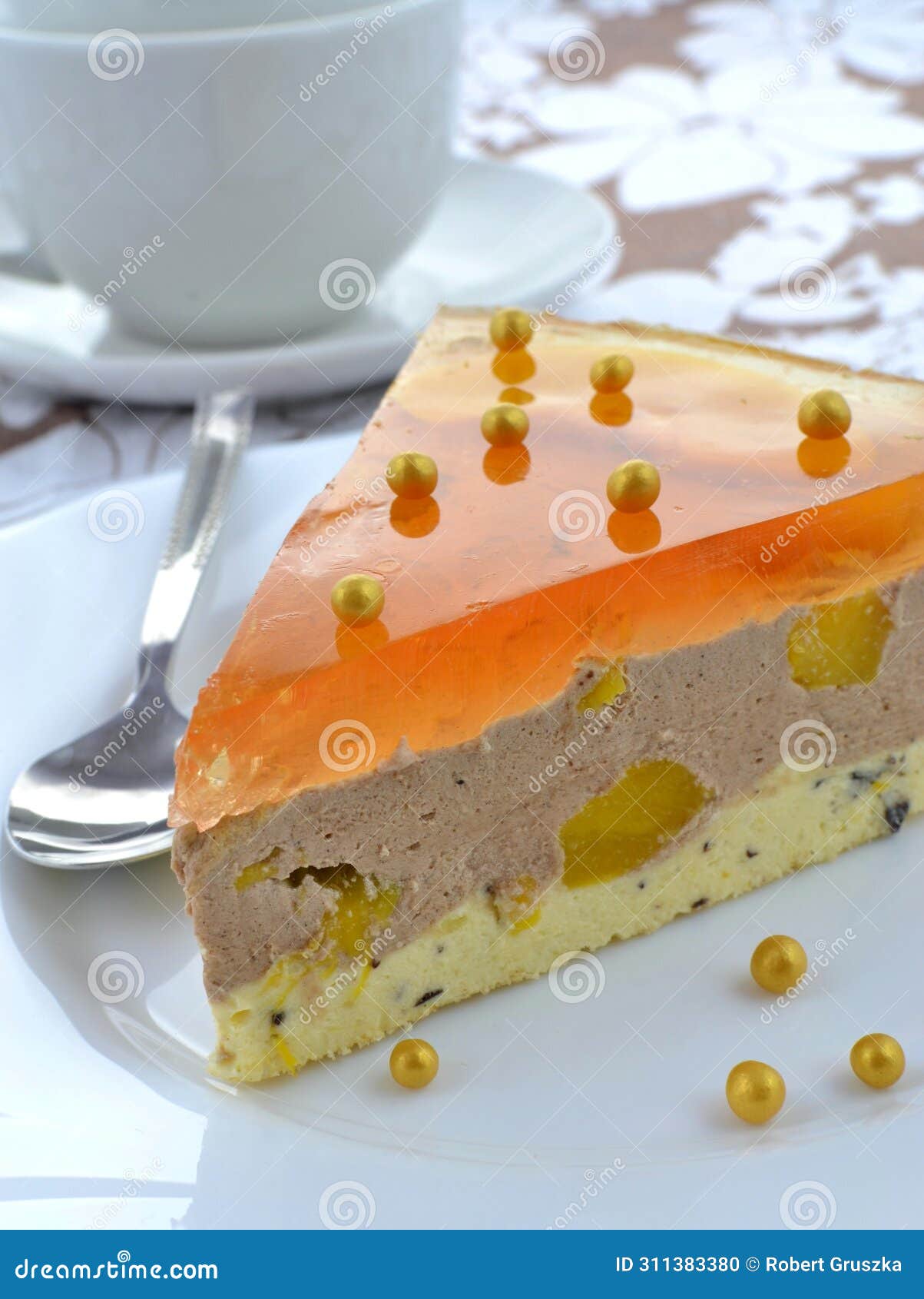 Cake - peach glacier stock photo. Image of dessert, jelly - 311383380