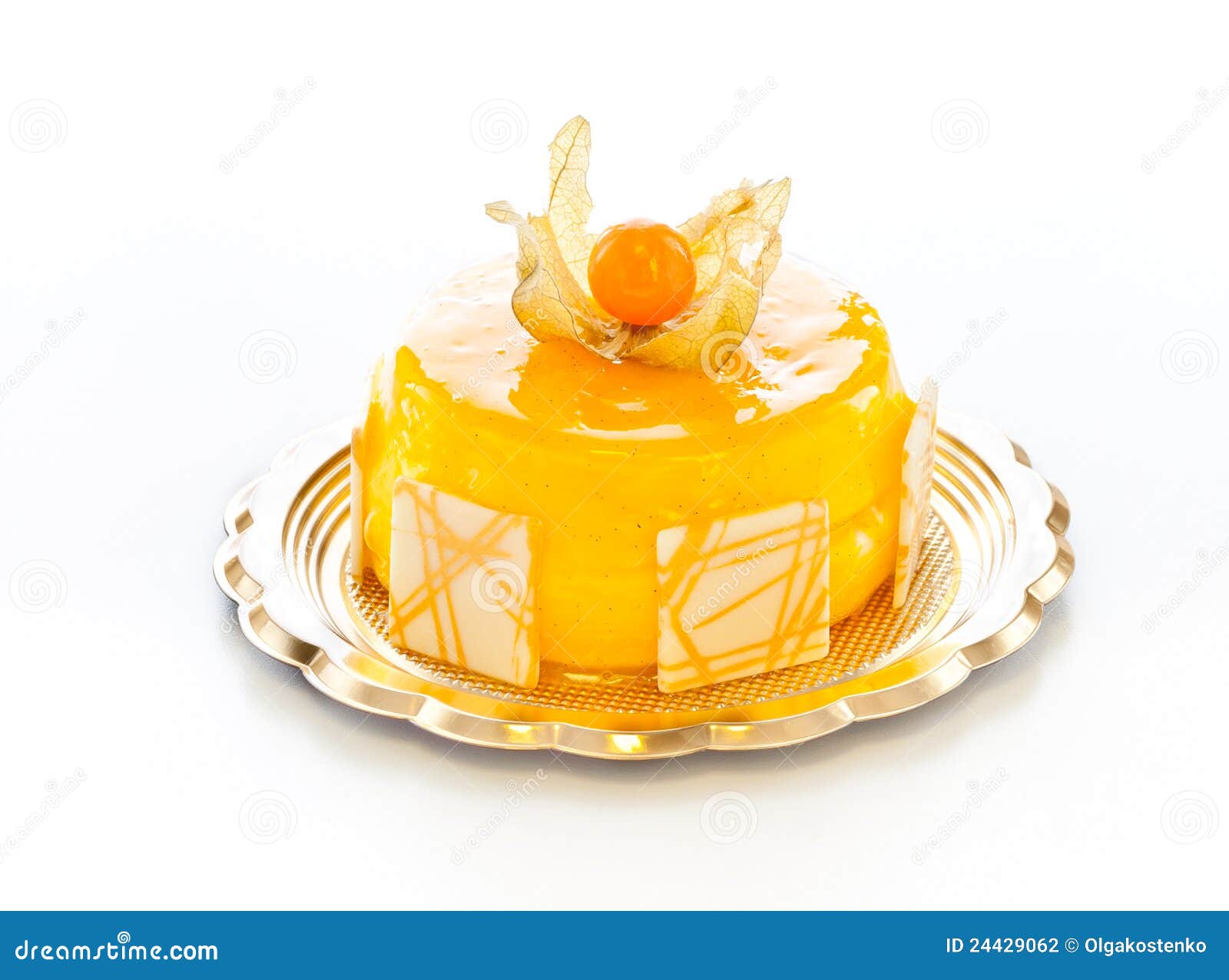 Cake with physalis stock photo. Image of decoration, holiday - 24429062