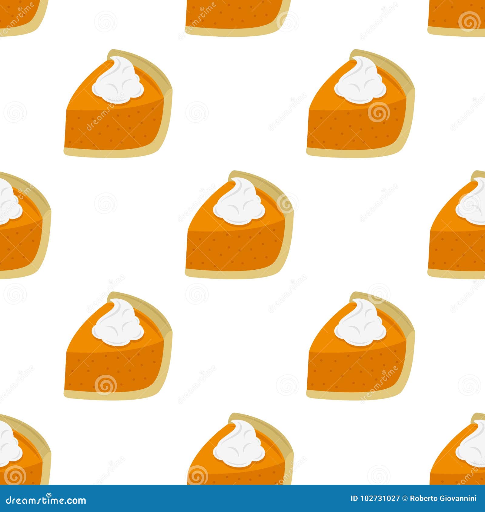 Cake Pie Slice Flat Icon Seamless Pattern Stock Vector - Illustration ...