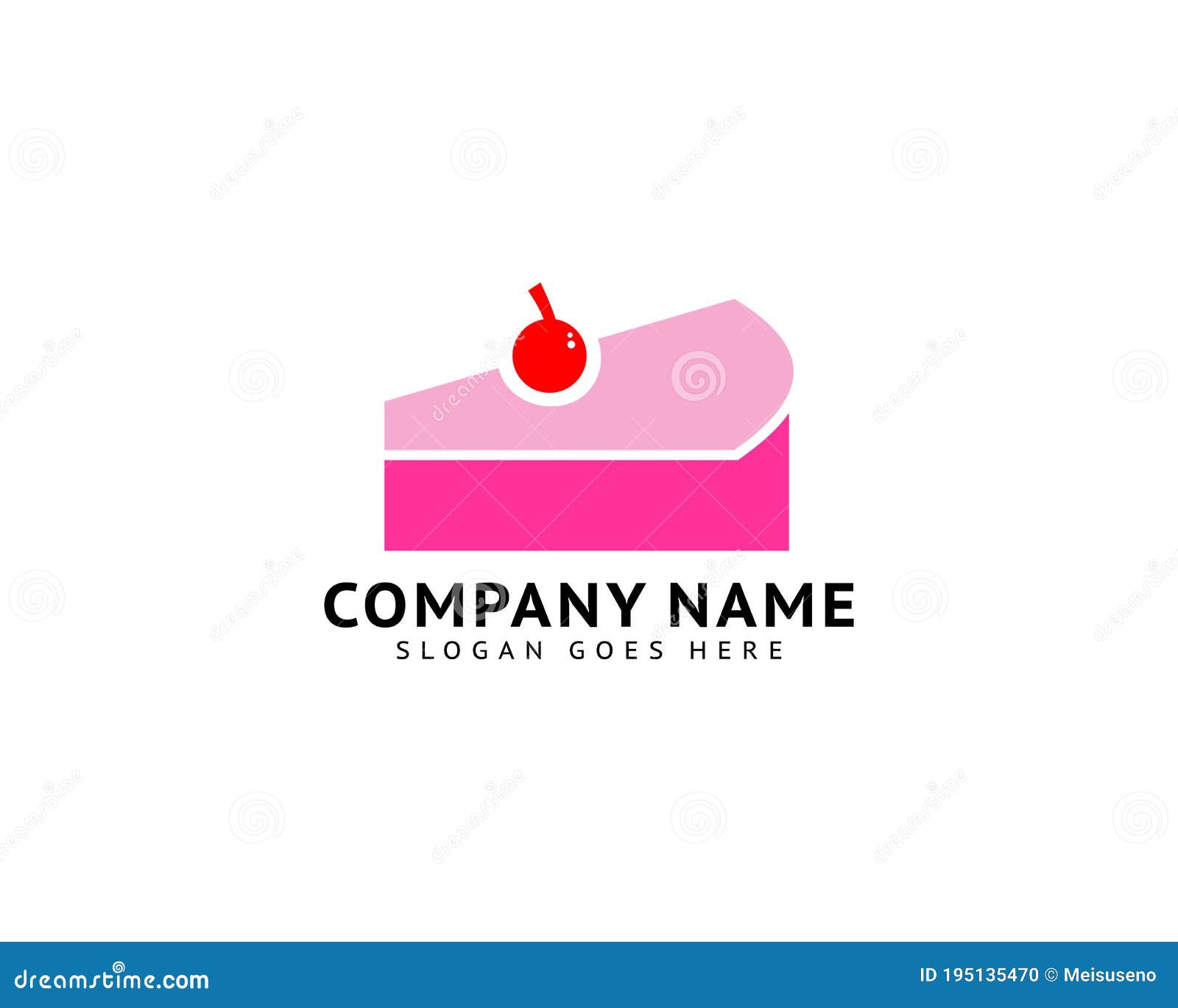 Cake Piece with Red Cherry Logo Template Design Vector Stock Vector ...
