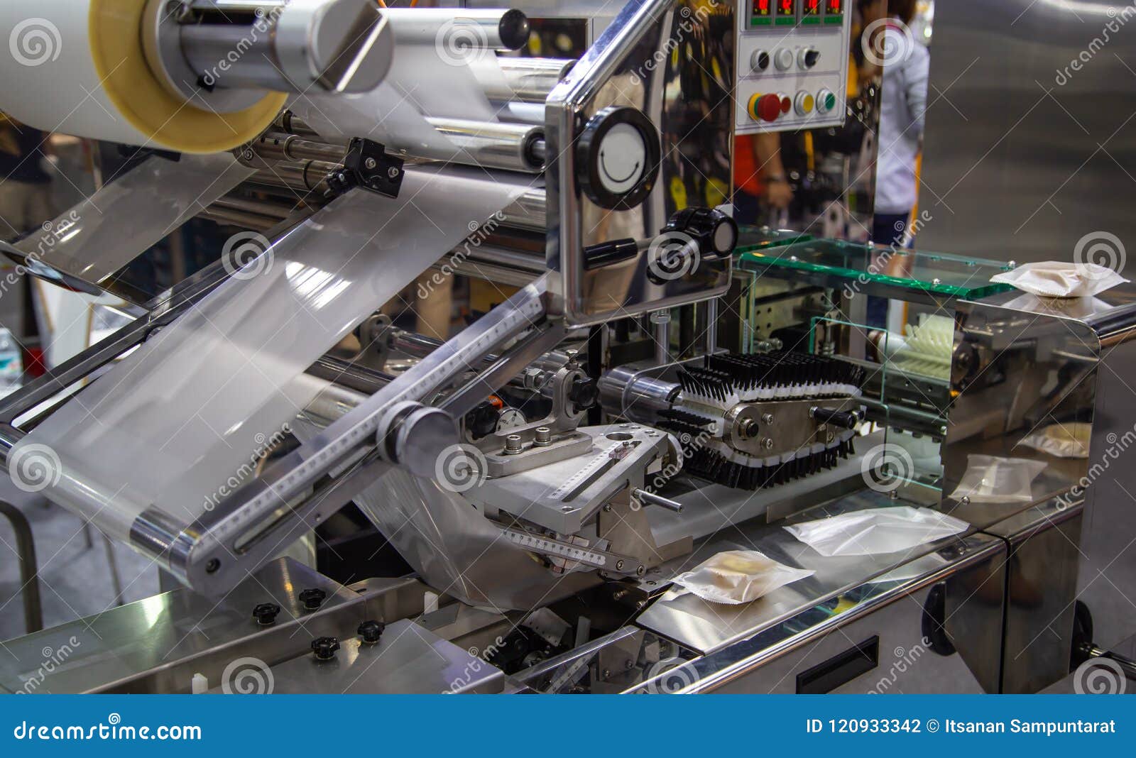 Cake packing machine stock photo. Image of manufacturing - 120933342