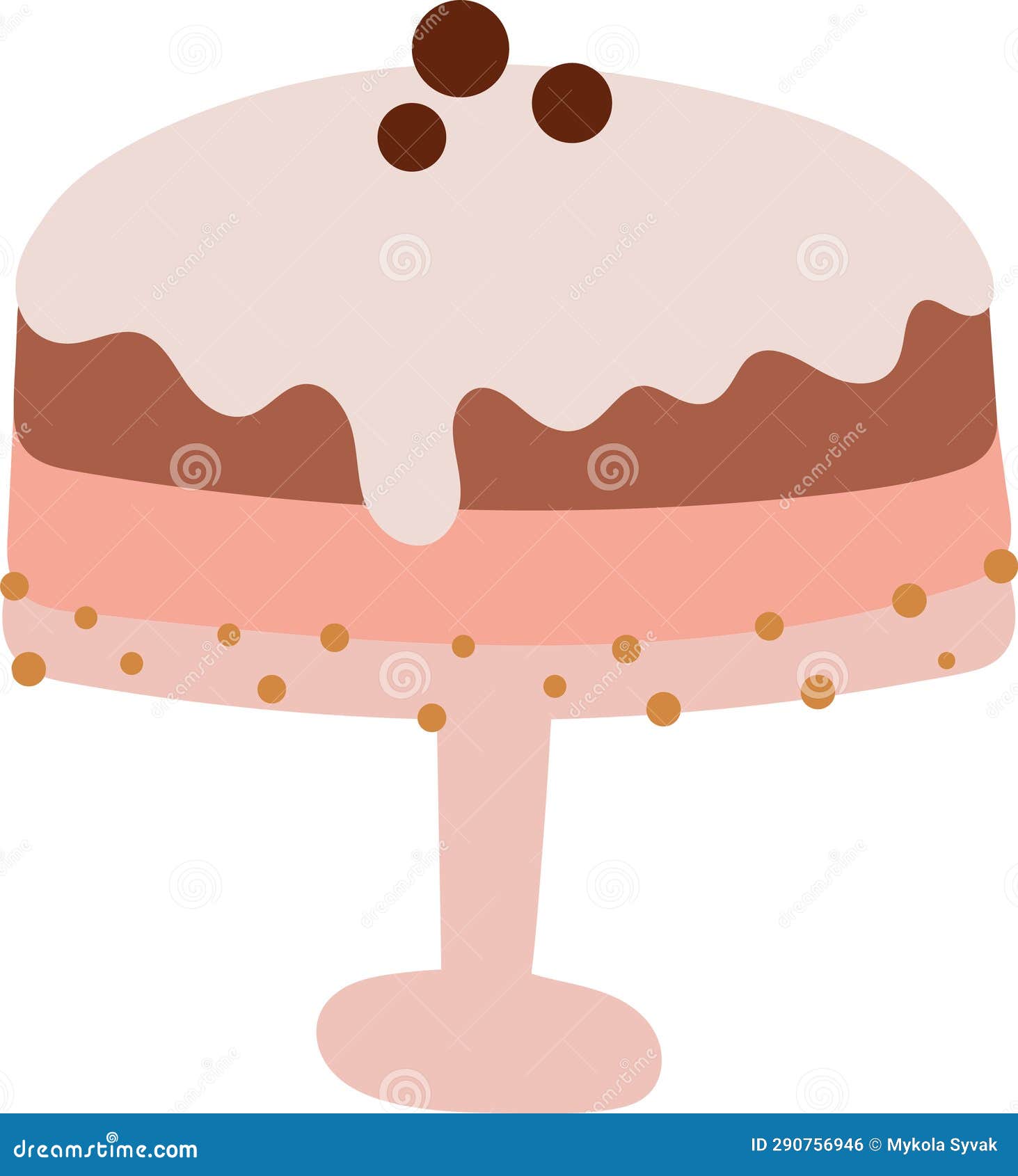Cake on Plate stock illustration. Illustration of tasty - 290756946
