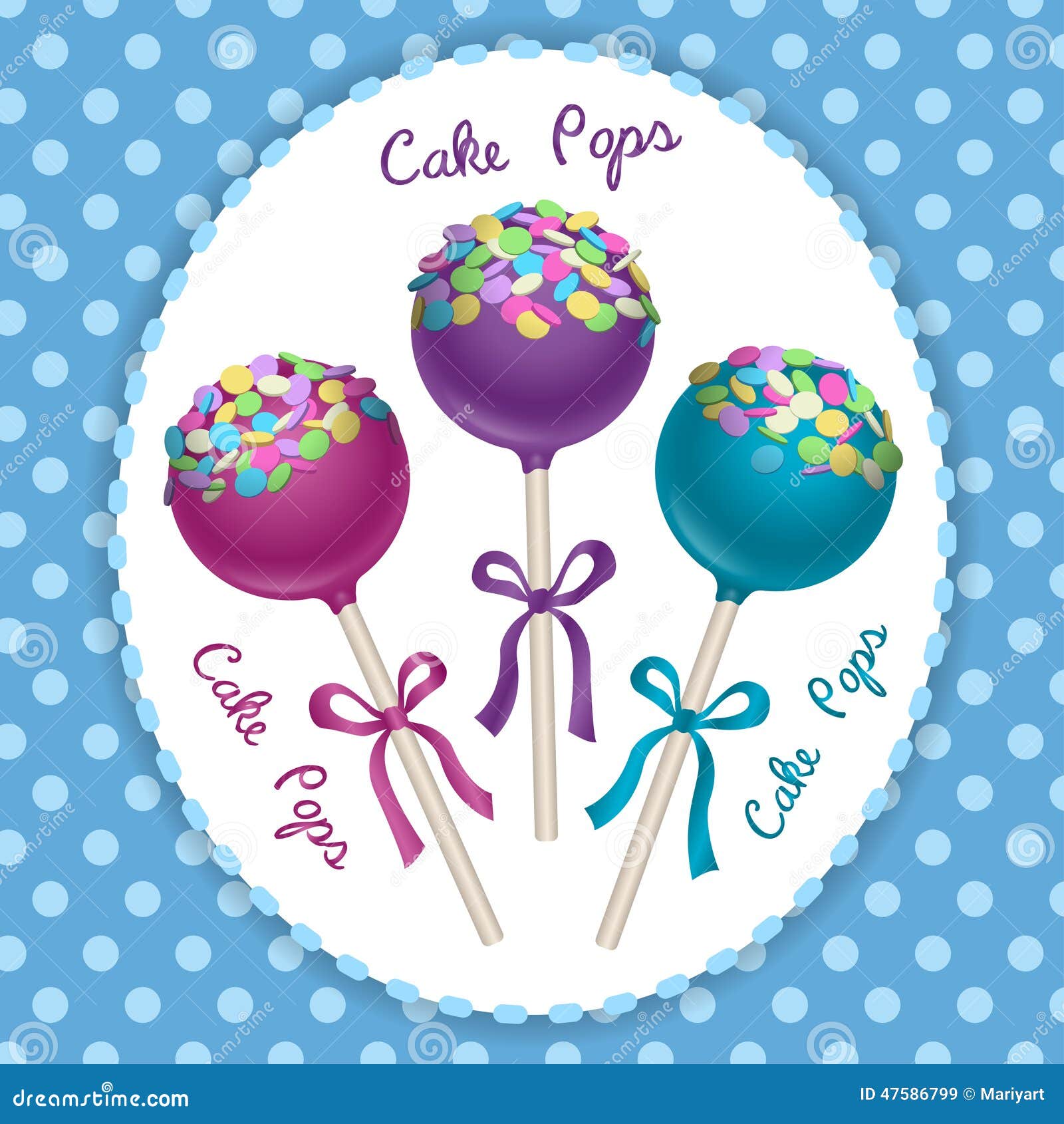 Cake Pops trio stock vector. Illustration of group, pops - 47586799