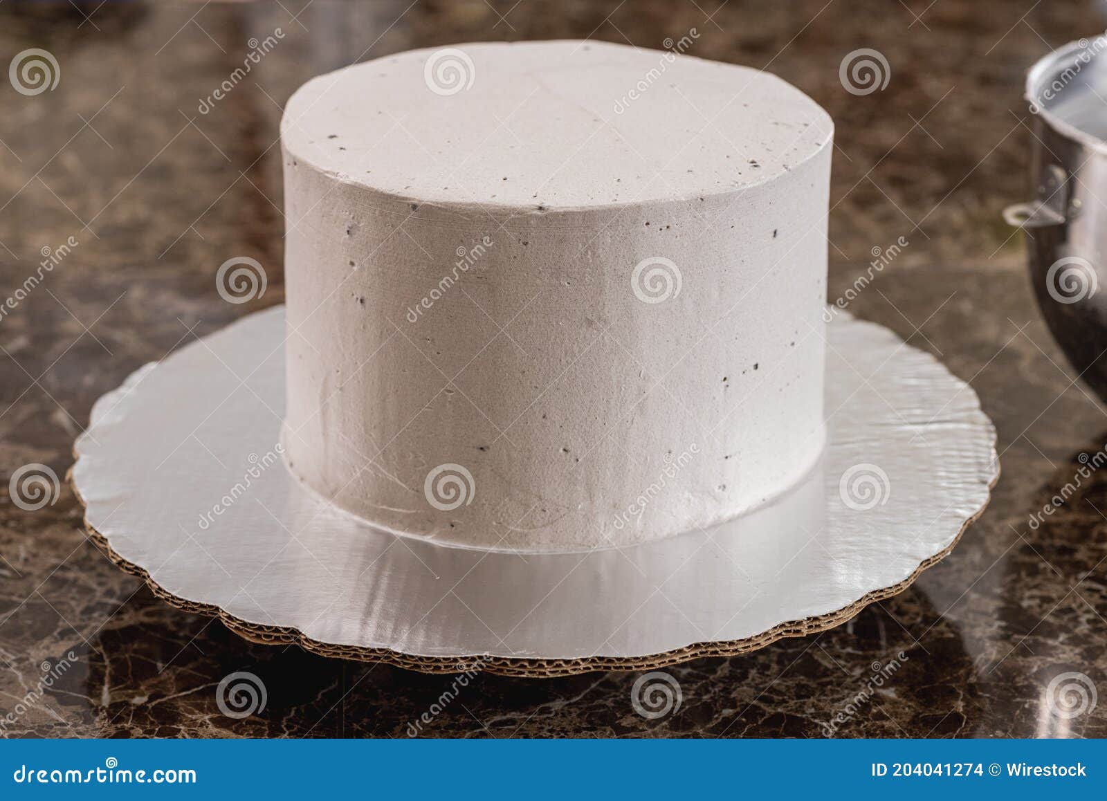 Cake in a Preparation Process on a Cardboard Stock Photo - Image of ...