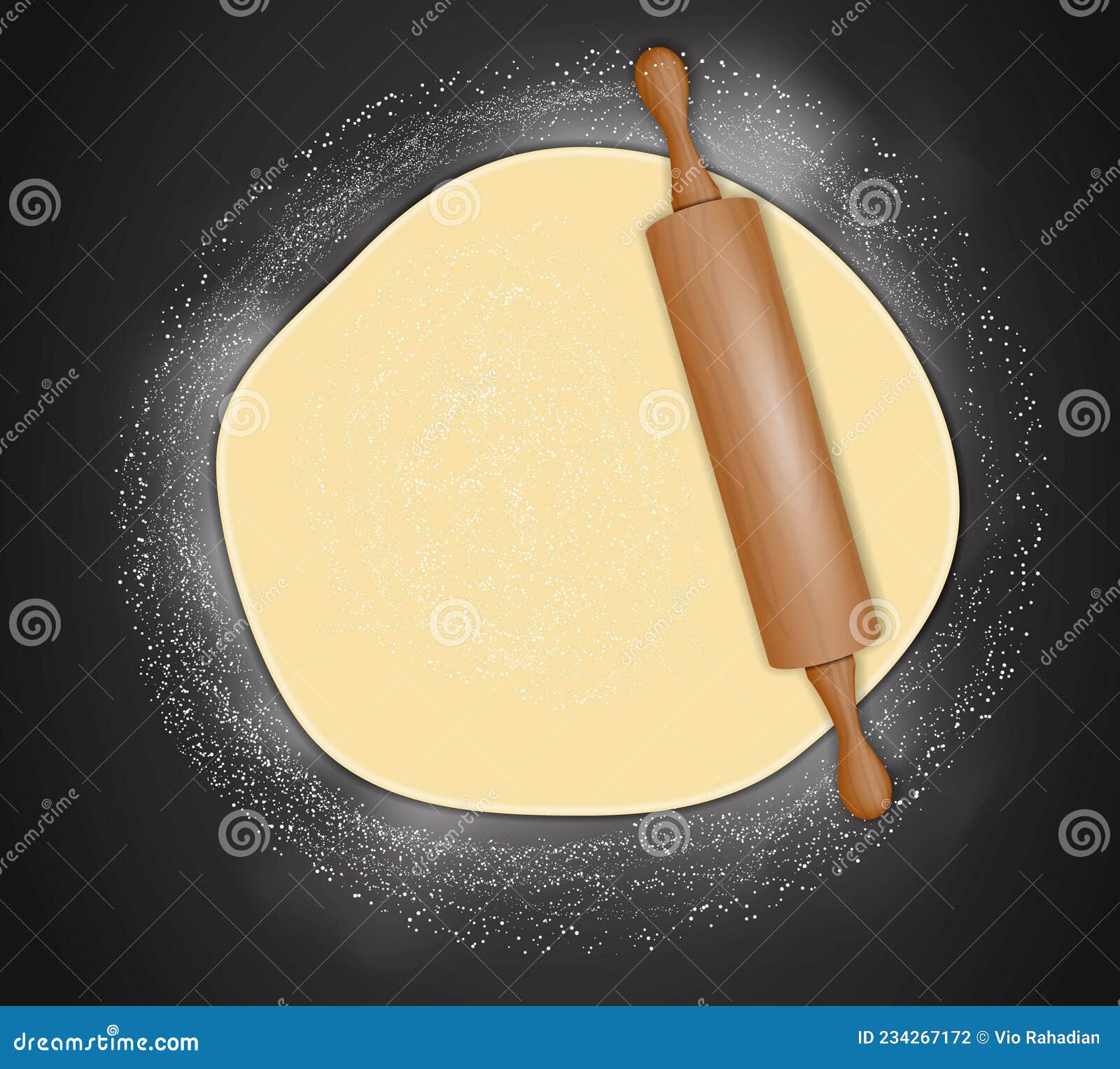 Wooden Rolling Pin Cooking Bakery, Homemade Cake Preparation Baking ...