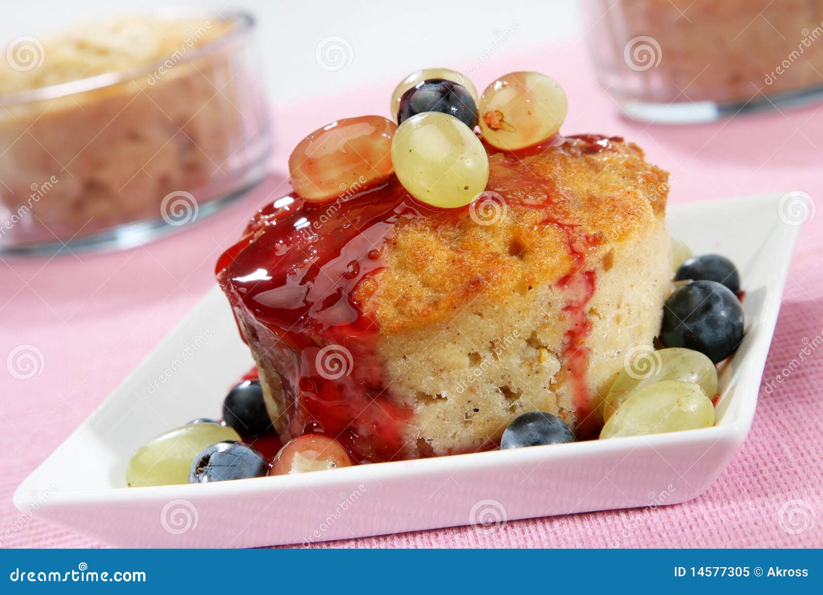 Cake pudding with grapes stock image. Image of grapes - 14577305