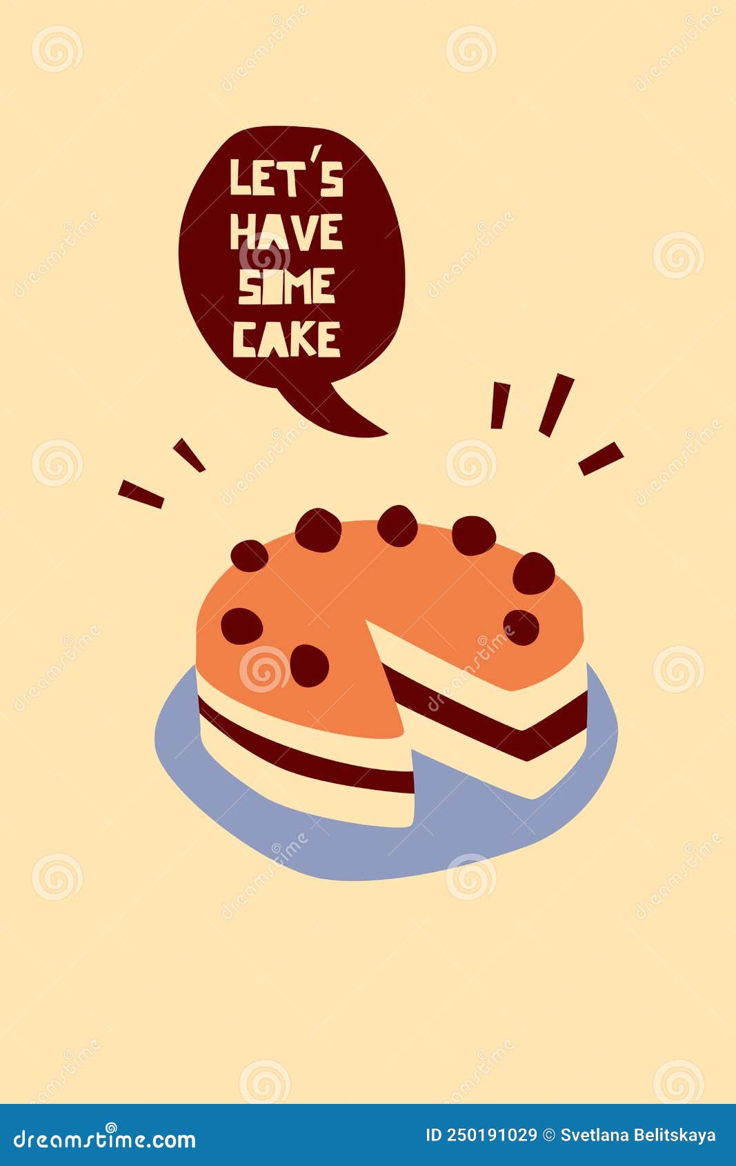 Cake and Quote Poster Template Stock Vector - Illustration of piece ...