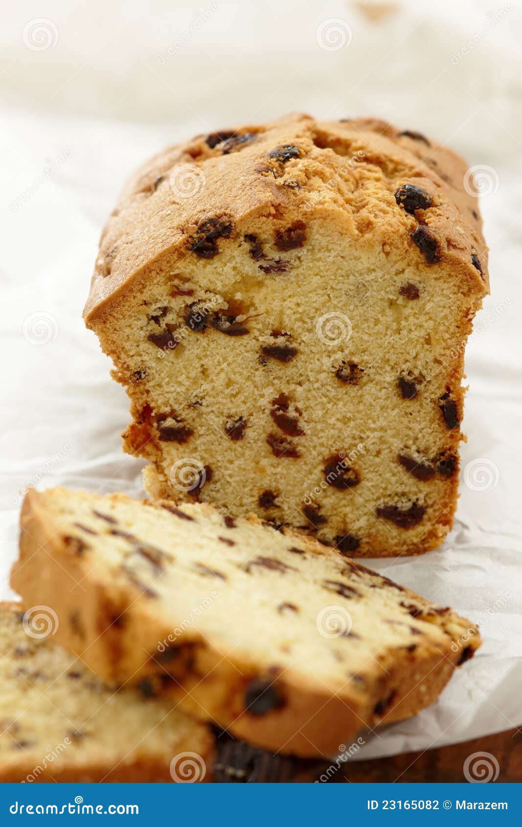 Cake with raisins stock photo. Image of white, loaf, bakery - 23165082