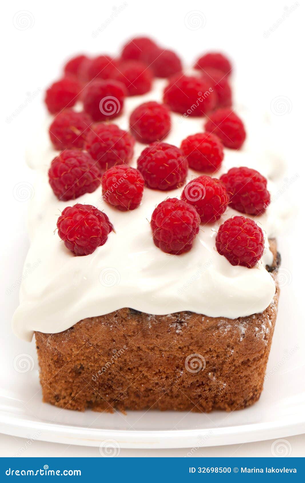 Cake with Raspberry for Holidays Stock Photo - Image of iced, decorated ...