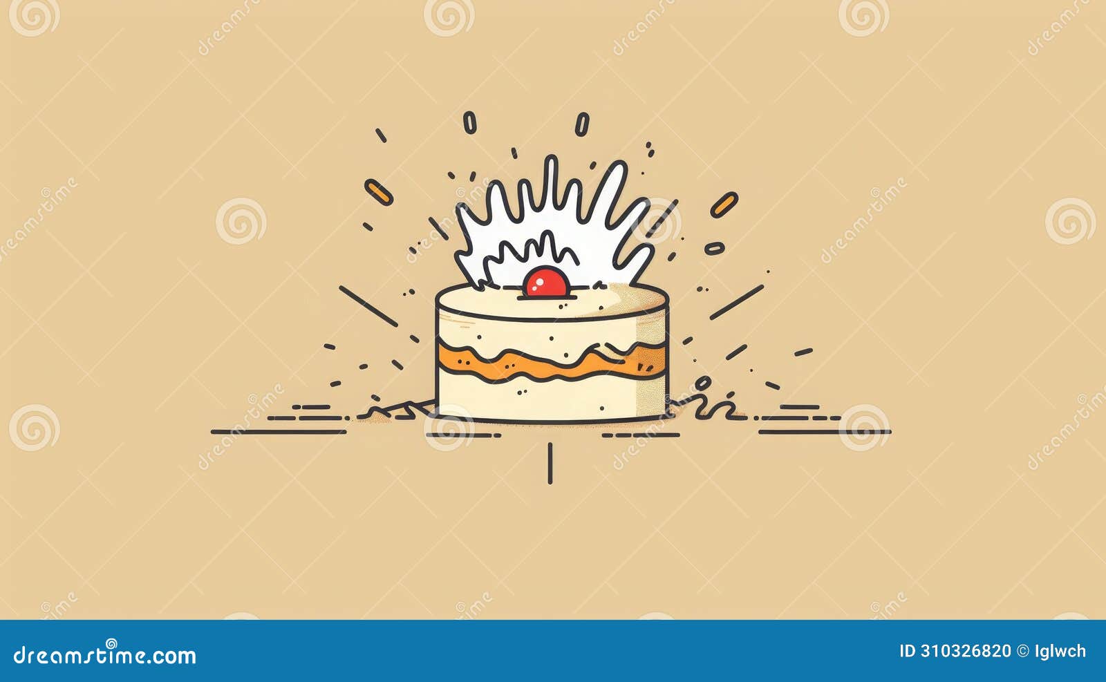 Cake with Red Button As April Fool S Joke Stock Illustration ...